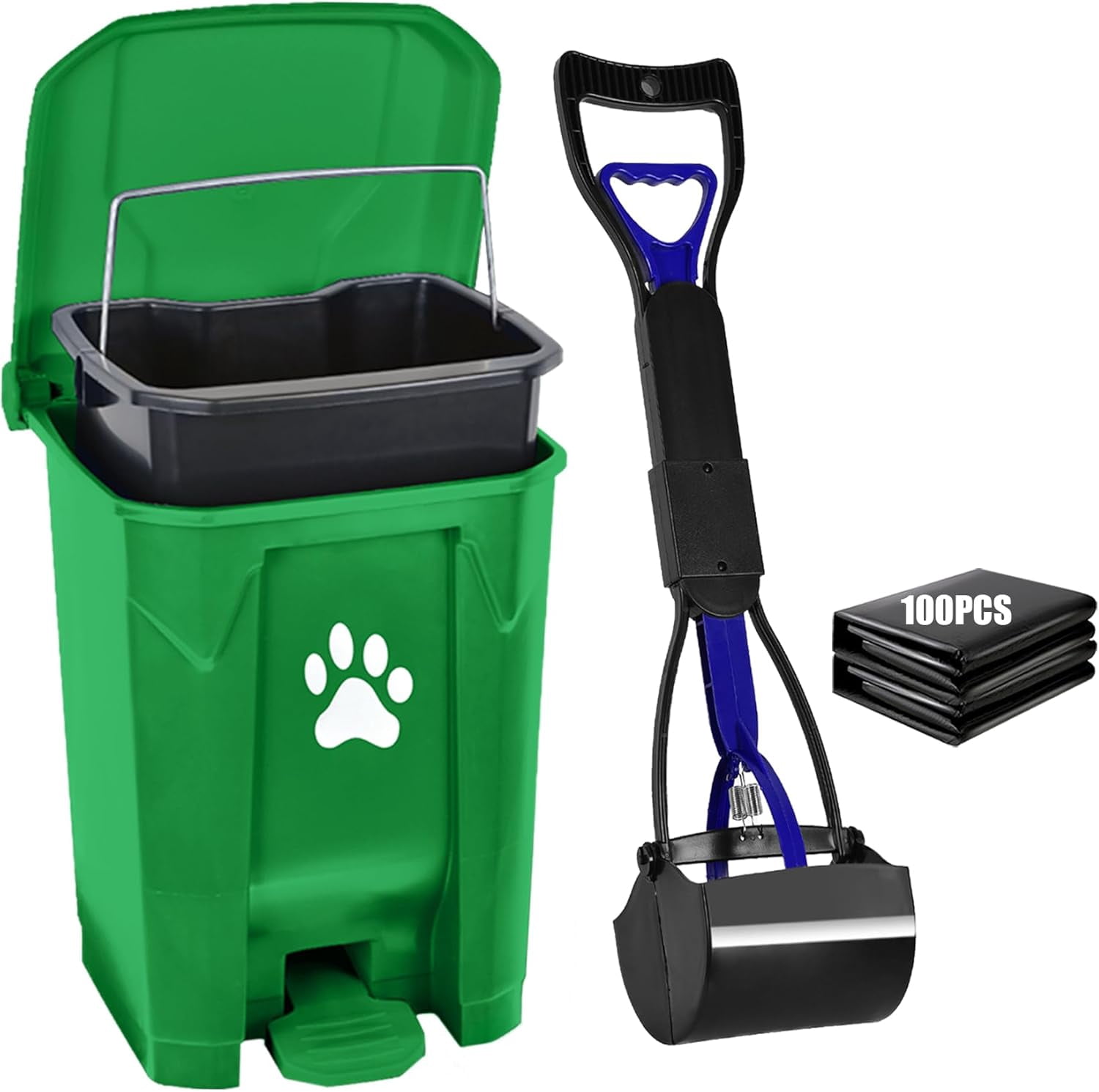 Outdoor Dog Poop Trash Can, Dog Waste Trash Can Pooper Scooper for Yard ...