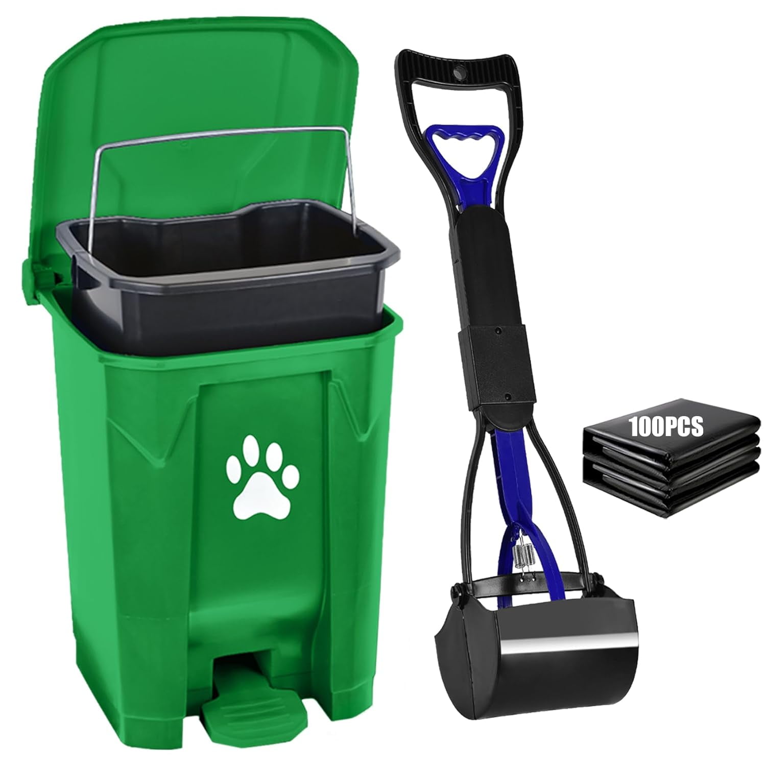 Outdoor Dog Poop Trash Can, Dog Waste Trash Can Pooper Scooper for Yard ...