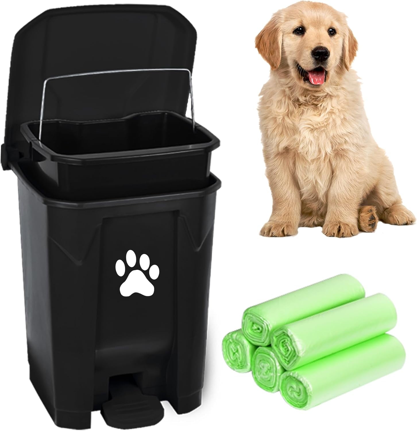 Outdoor Dog Poop Trash Can, Dog Waste Trash Can for Backyard Garden ...