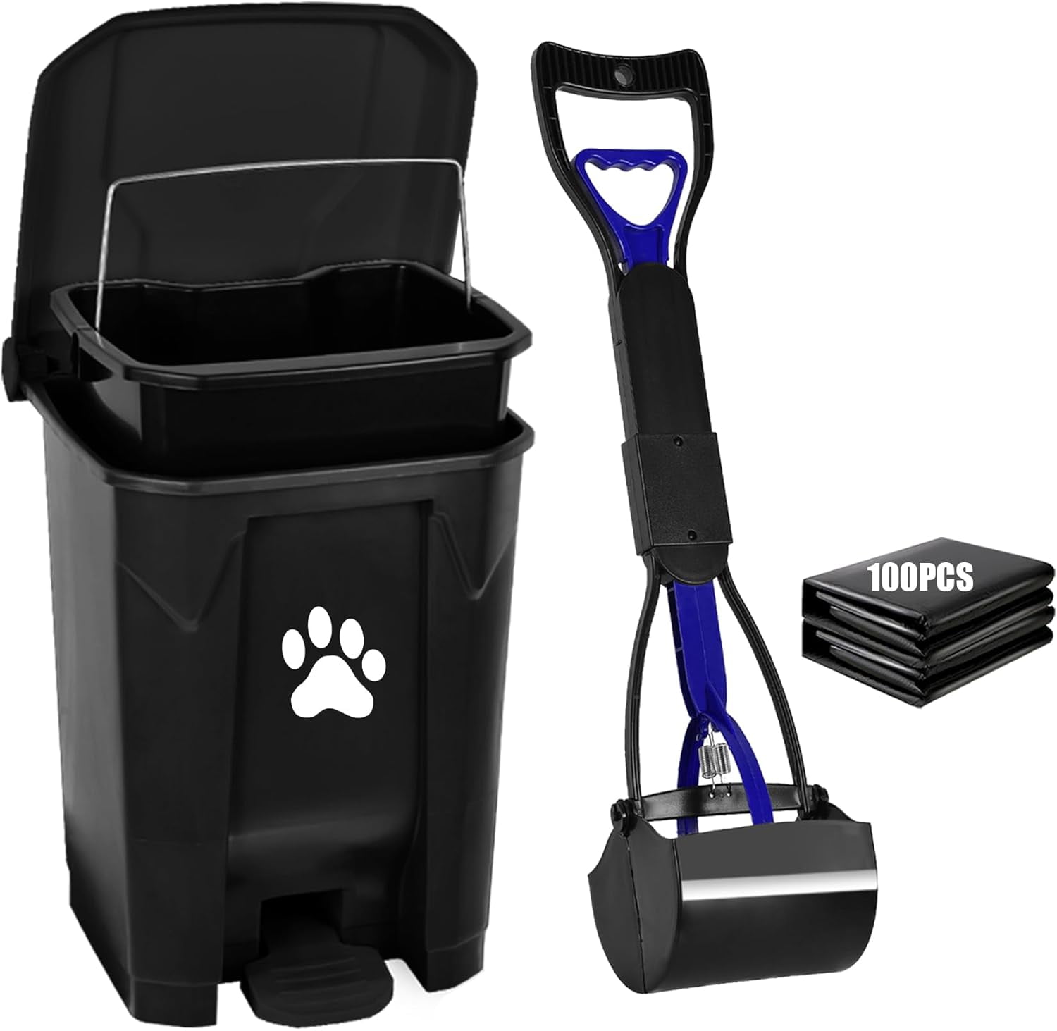 Outdoor Dog Poop Trash Can with Lid, Dog Waste Trash Can Pet Waste ...