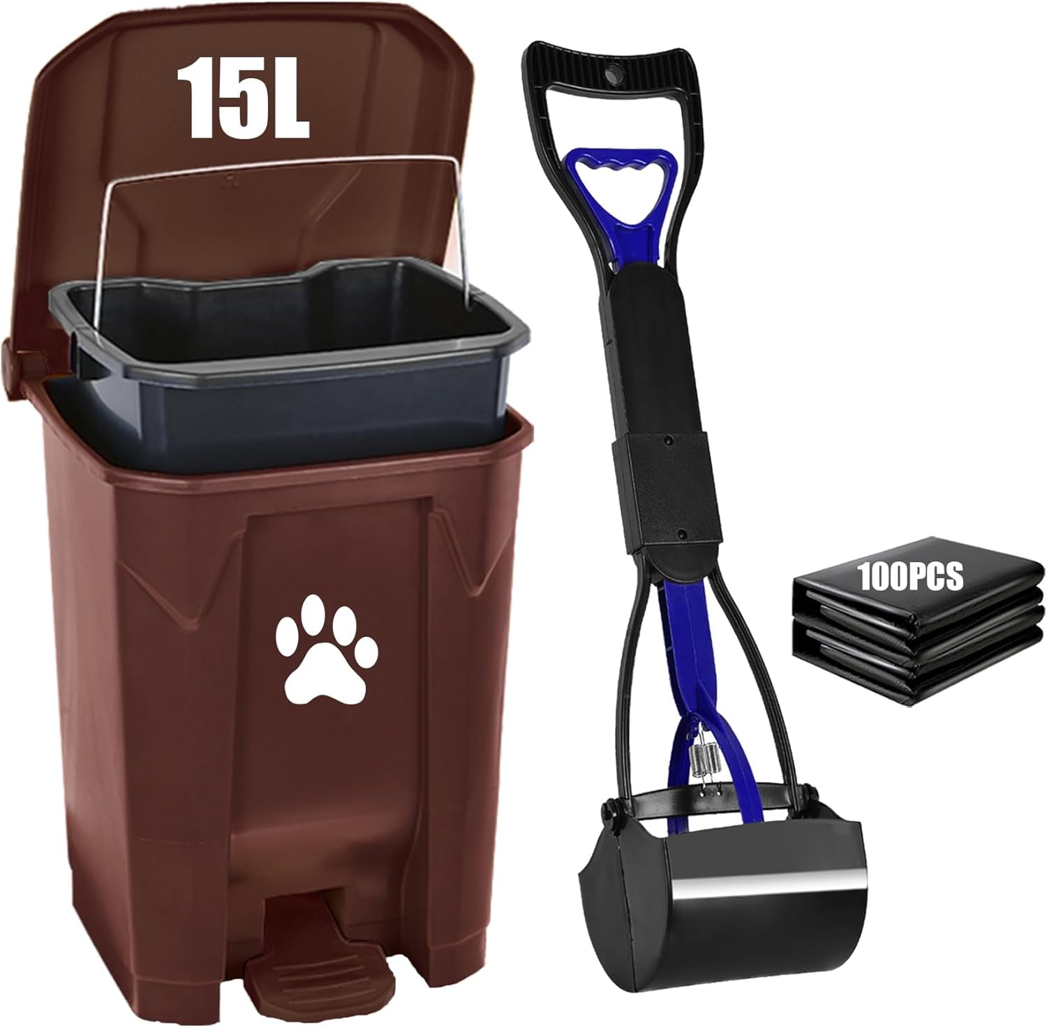 Outdoor Dog Poop Trash Can with Lid, Dog Waste Trash Can Pet Waste ...