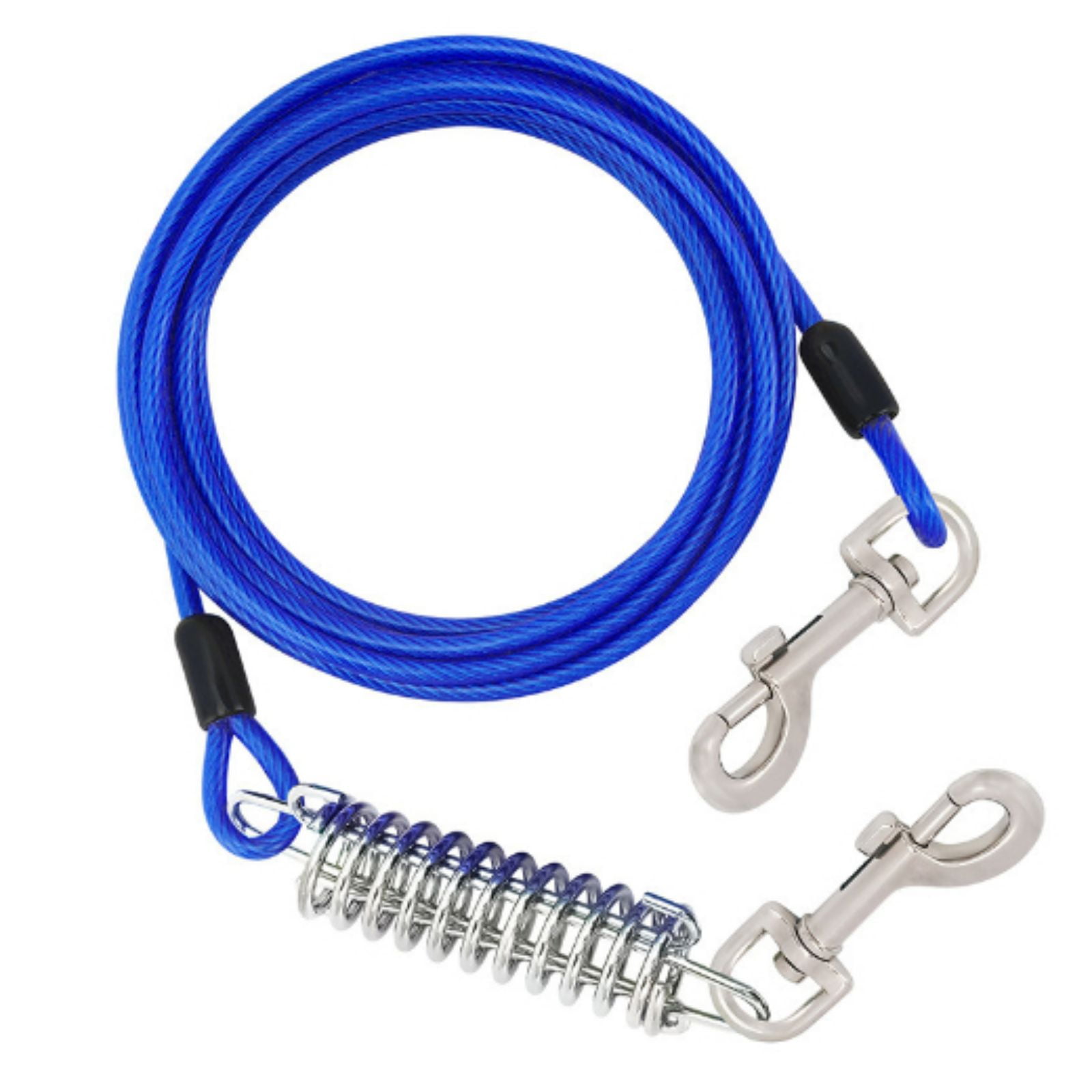 Outdoor Dog Walking Cable Rubber Leash Pet Steel Wire Leash with Spring ...
