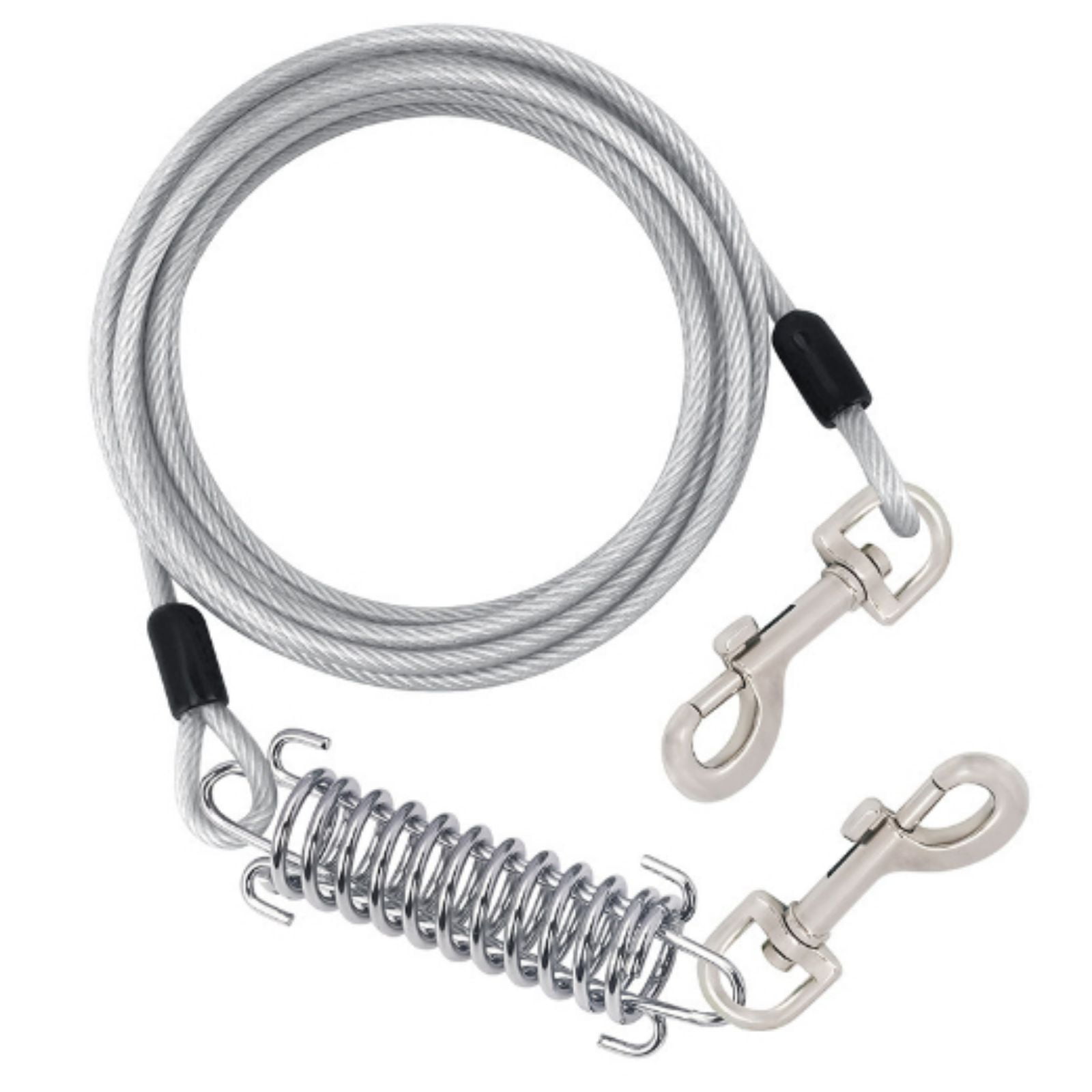 Outdoor Dog Walking Cable Rubber Leash Pet Steel Wire Leash with Spring ...