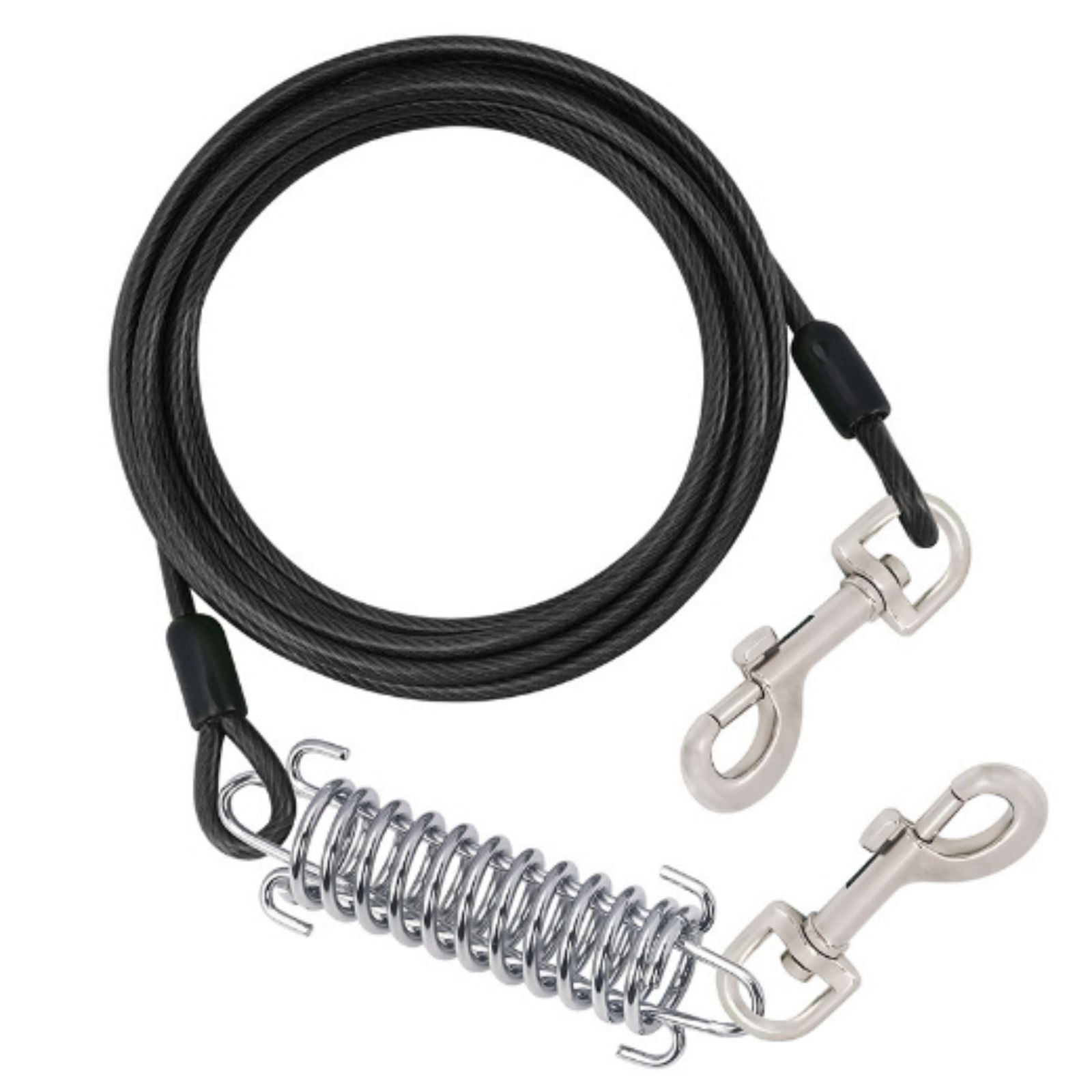 Outdoor Dog Walking Cable Rubber Leash Pet Steel Wire Leash with Spring ...