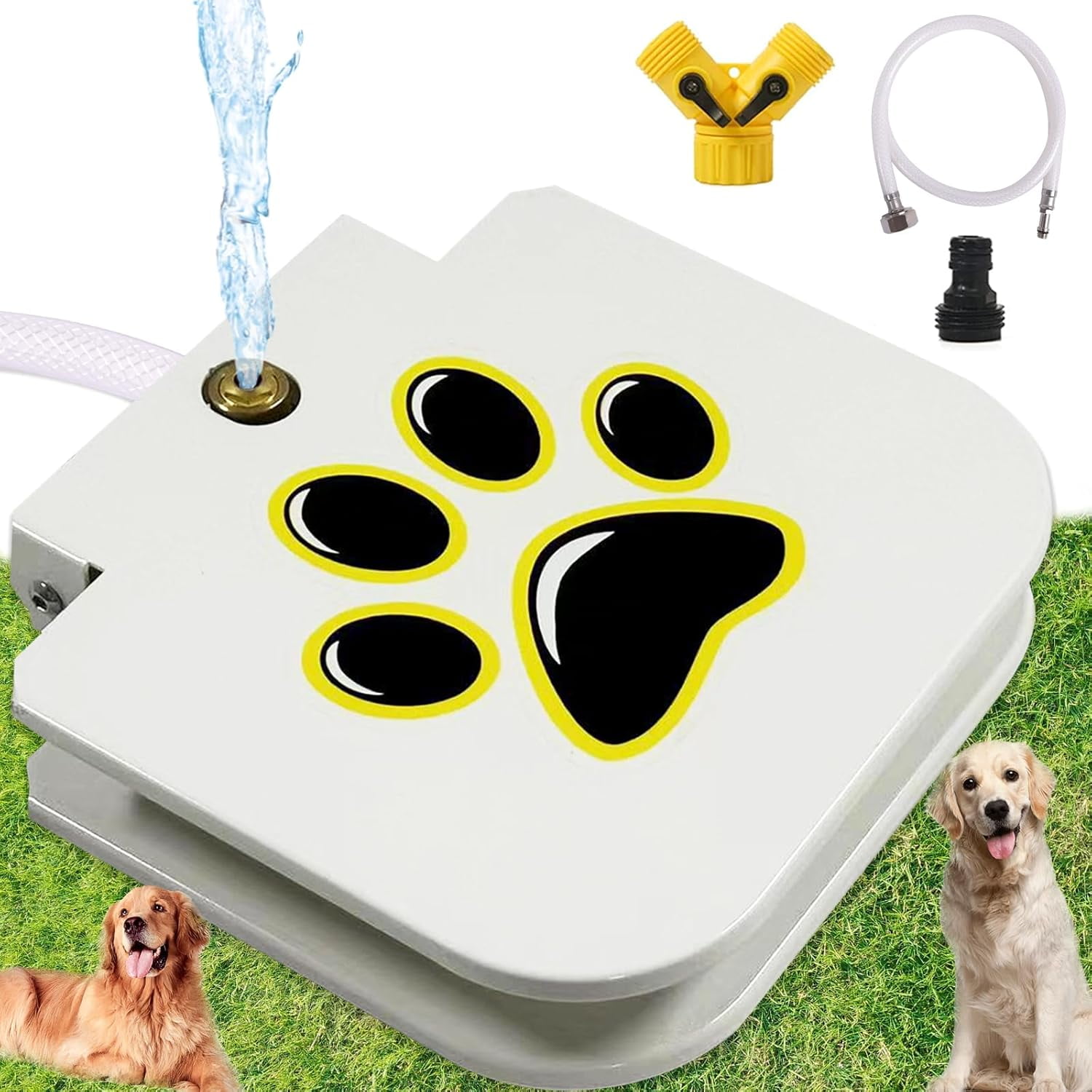 Outdoor Dog Water Fountain Step On - Upgrade Large Dog Sprinkler ...