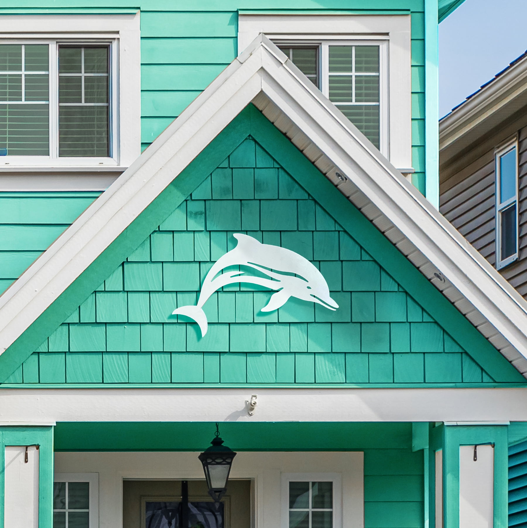 Outdoor Dolphin Sign – Coastal Beach House Wall Decor – PVC Dolphin ...