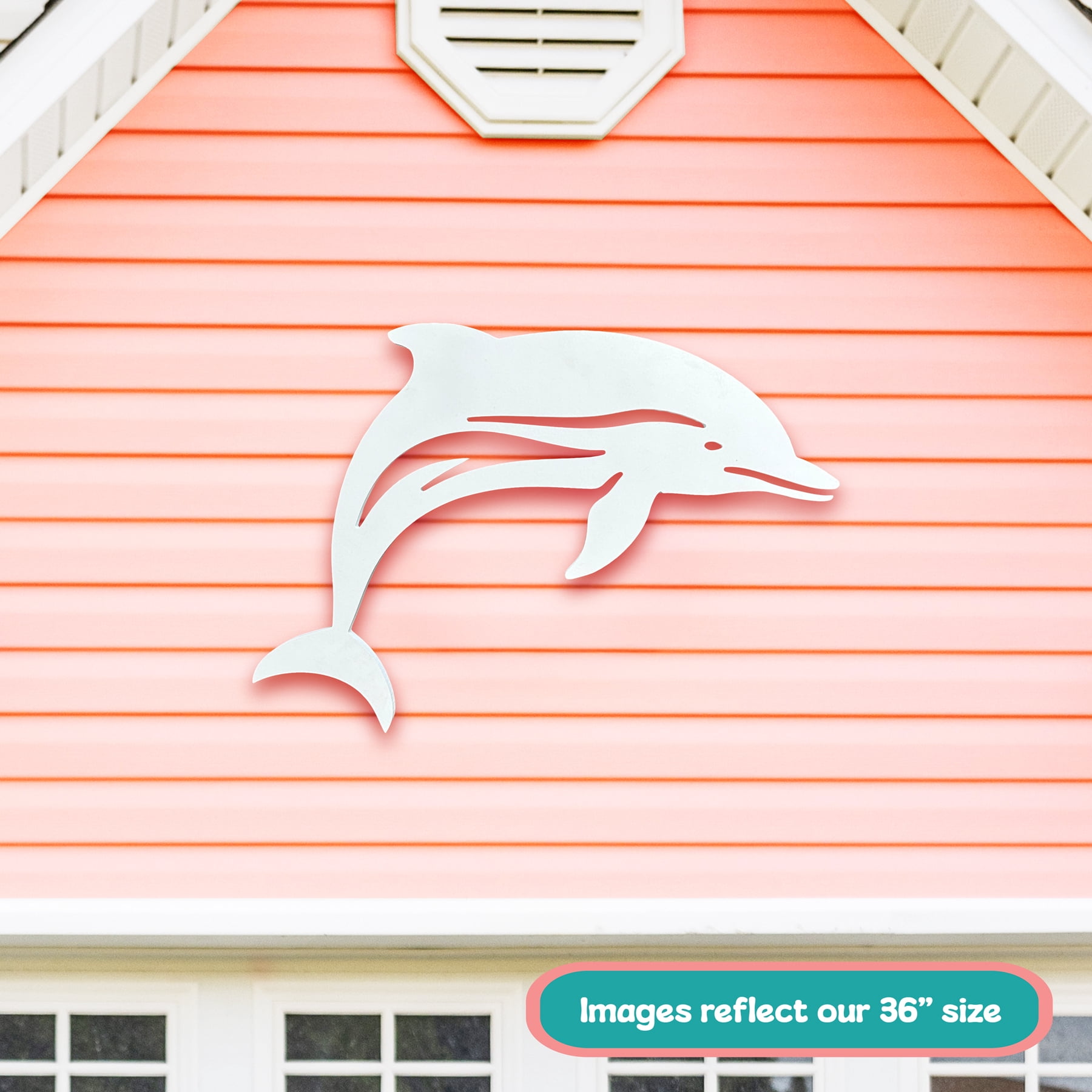 Outdoor Dolphin Sign – Coastal Beach House Wall Decor – PVC Dolphin ...