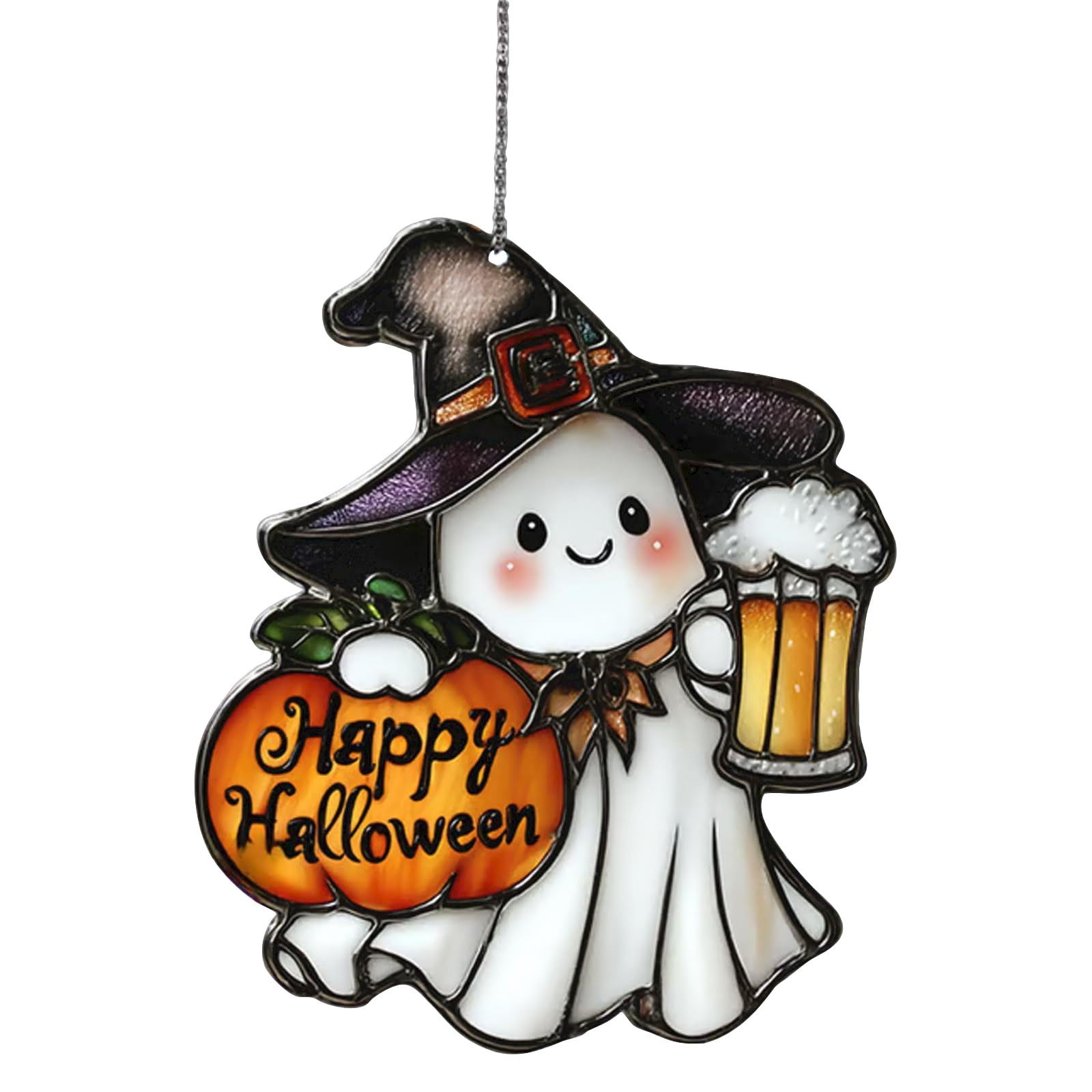 Outdoor Door Decor Ghost Halloween Welcome Wreath Sign 2D Acrylic ...