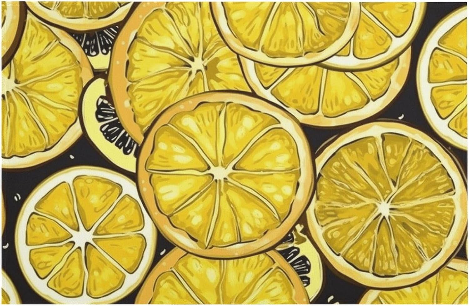 Outdoor Door Mat Front Door Mats Sliced Lemon Wallpaper Anti-Slip ...