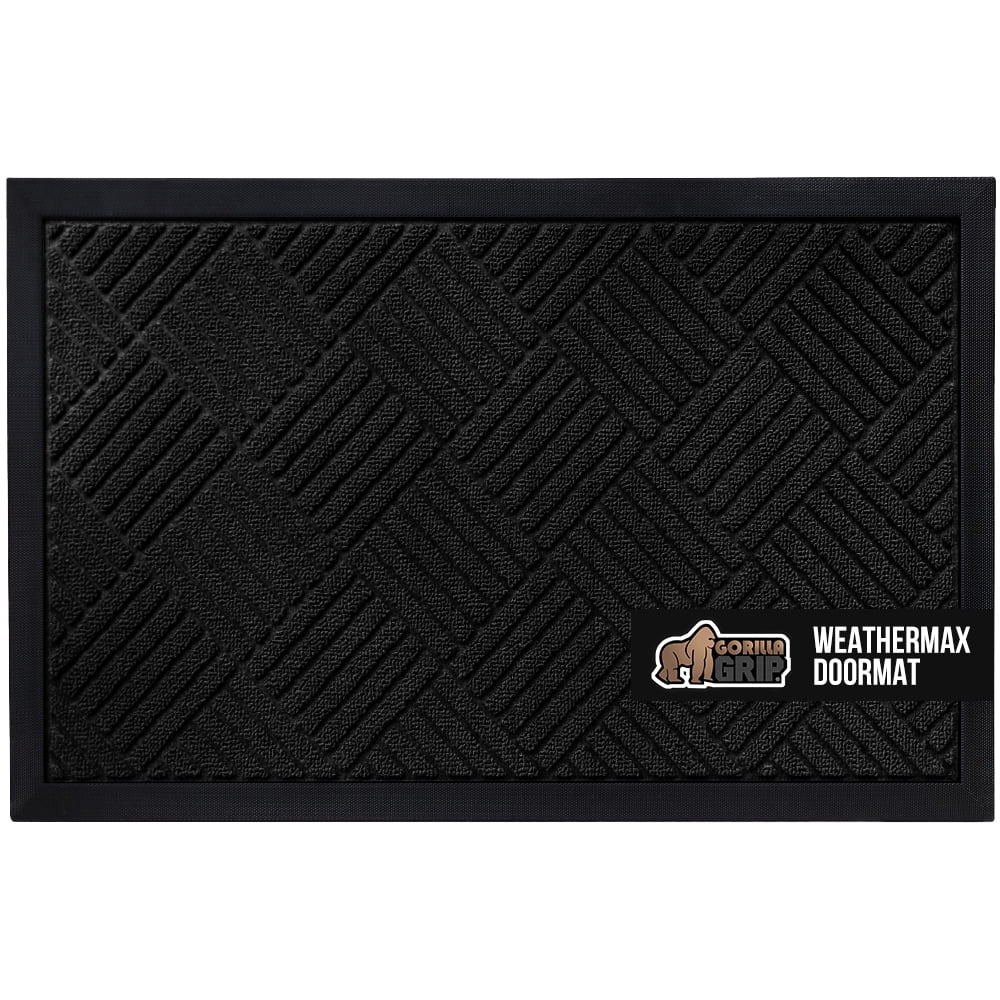 Outdoor Doormat, 23x35 Black, Waterproof, Fade Resistant Door Mat ...