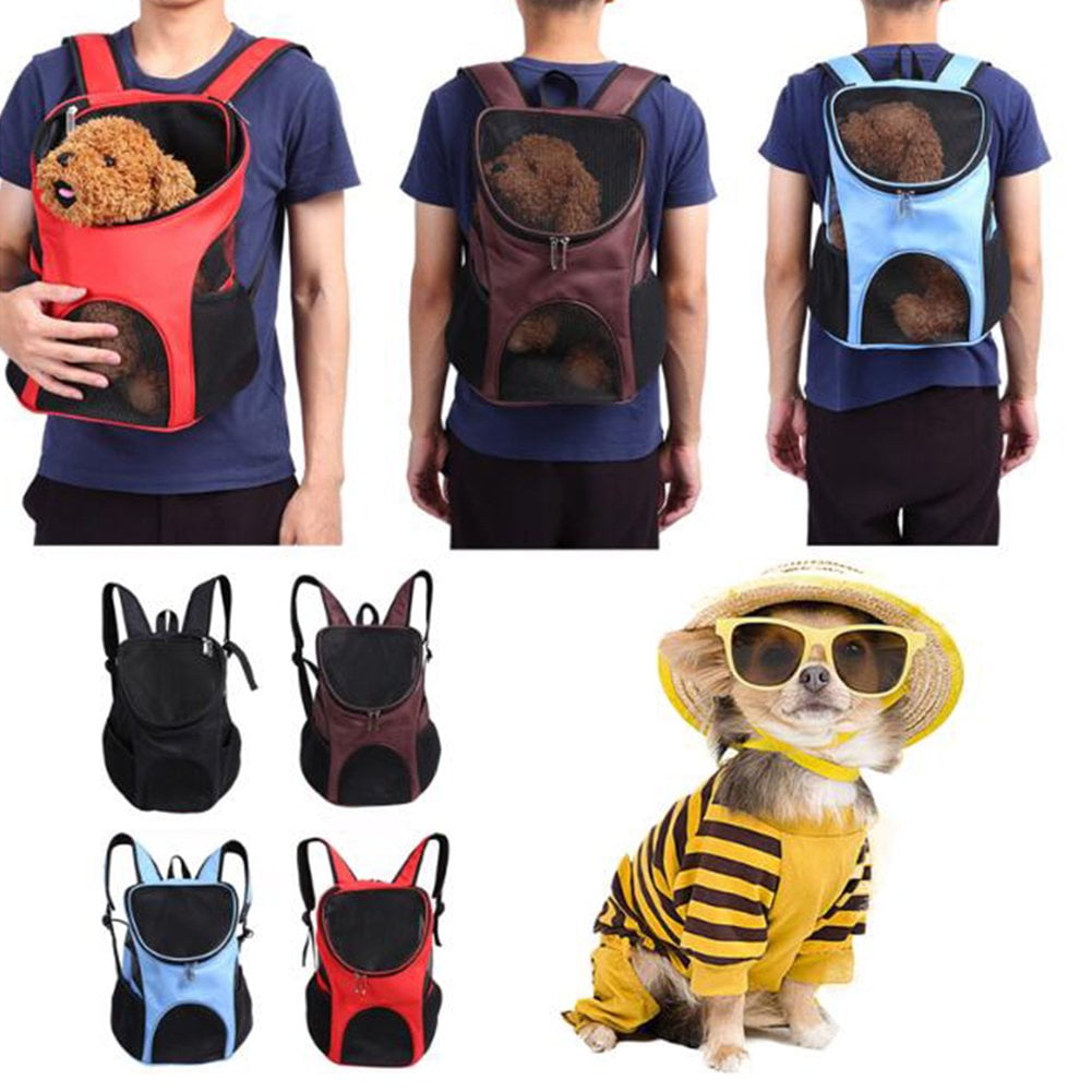 Outdoor Double Shoulder Backpack for Pet Travel Dog Cat Carrier Mesh ...
