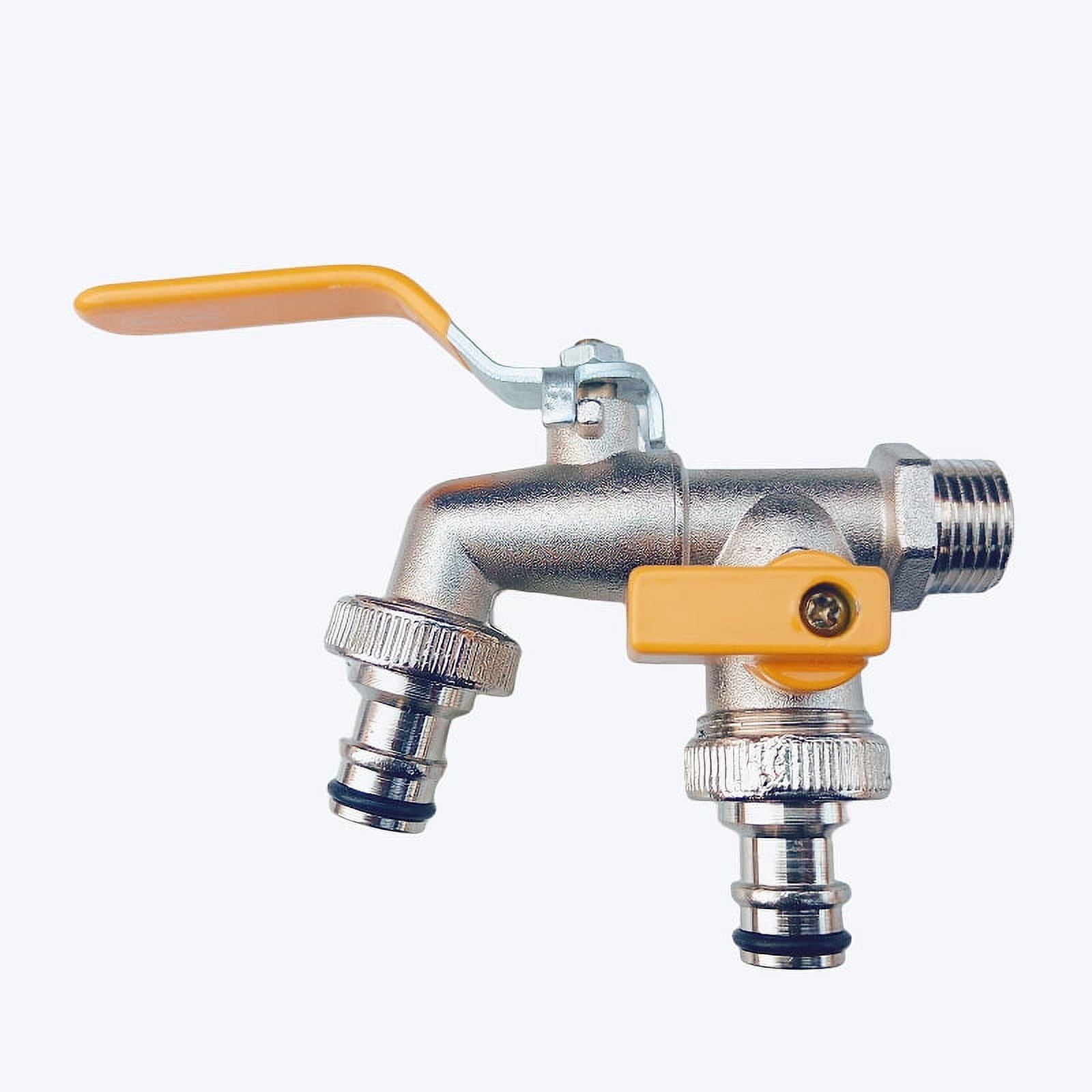Outdoor Double Water Tap Faucet Exterior Garden Hose Faucet Adapter 1/2 ...