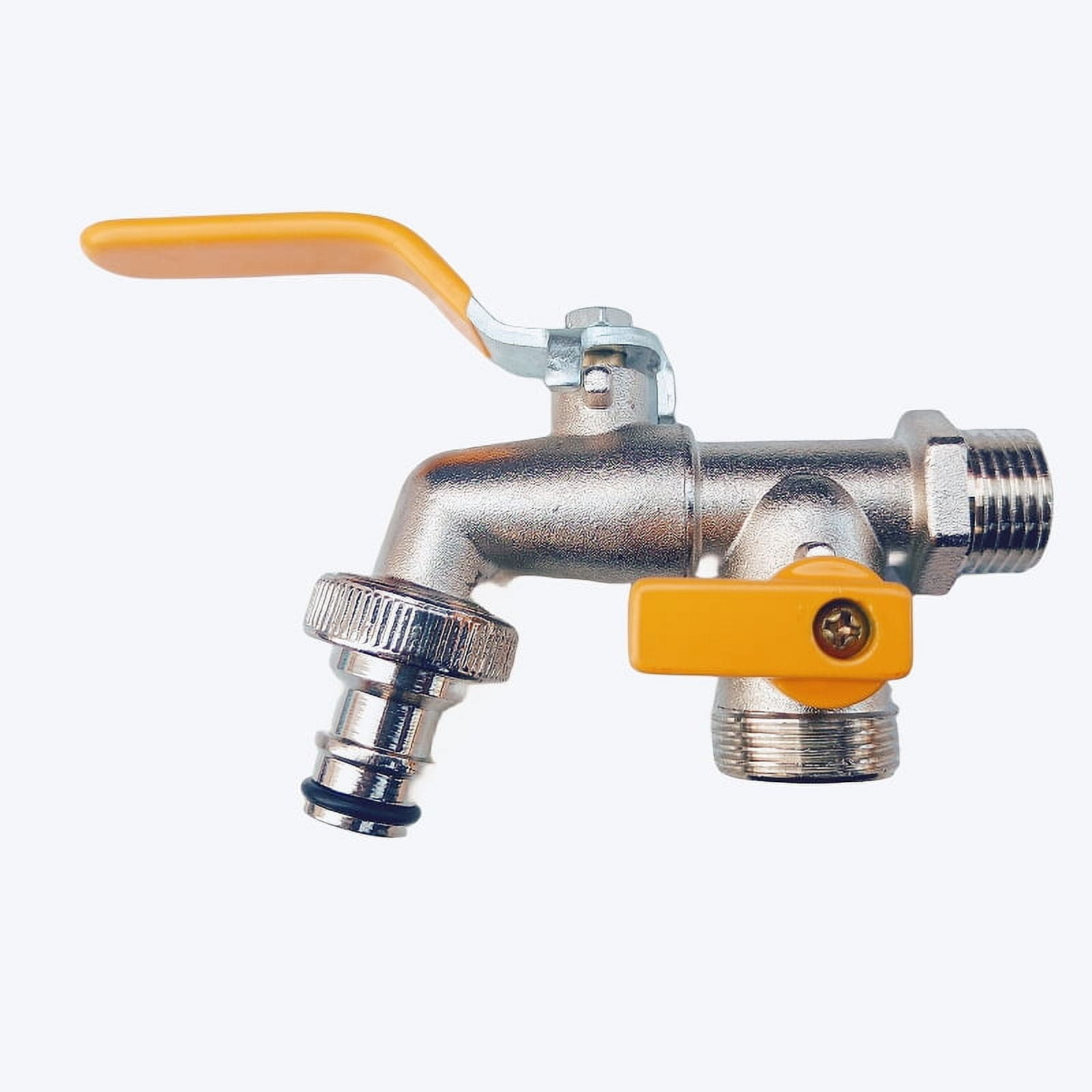 Outdoor Double Water Tap Faucet Exterior Garden Hose Faucet Adapter 1/2 ...