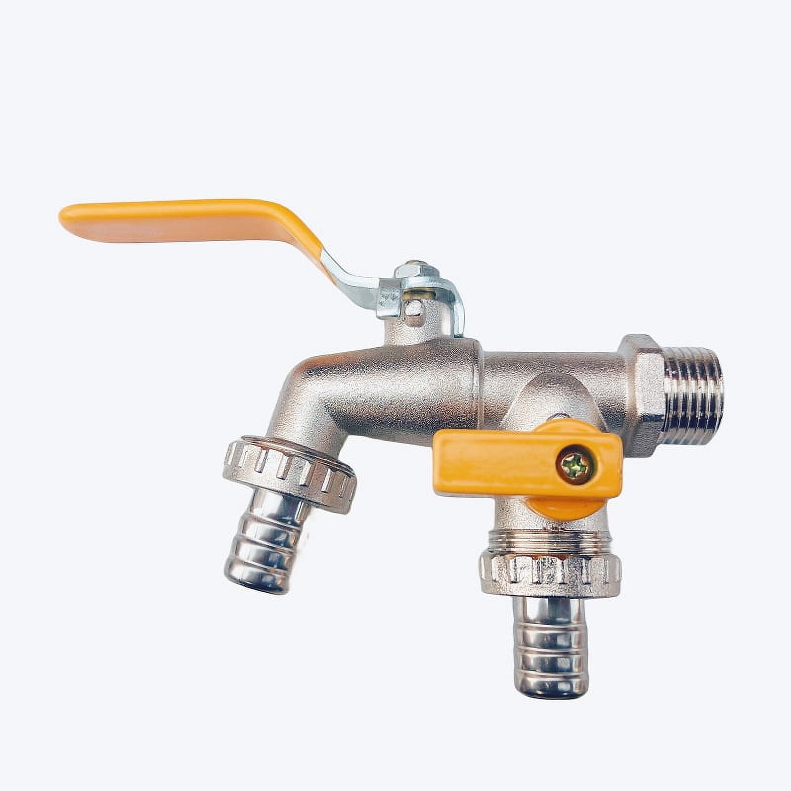 Outdoor Double Water Tap Faucet Exterior Garden Hose Faucet Adapter 1/2 ...