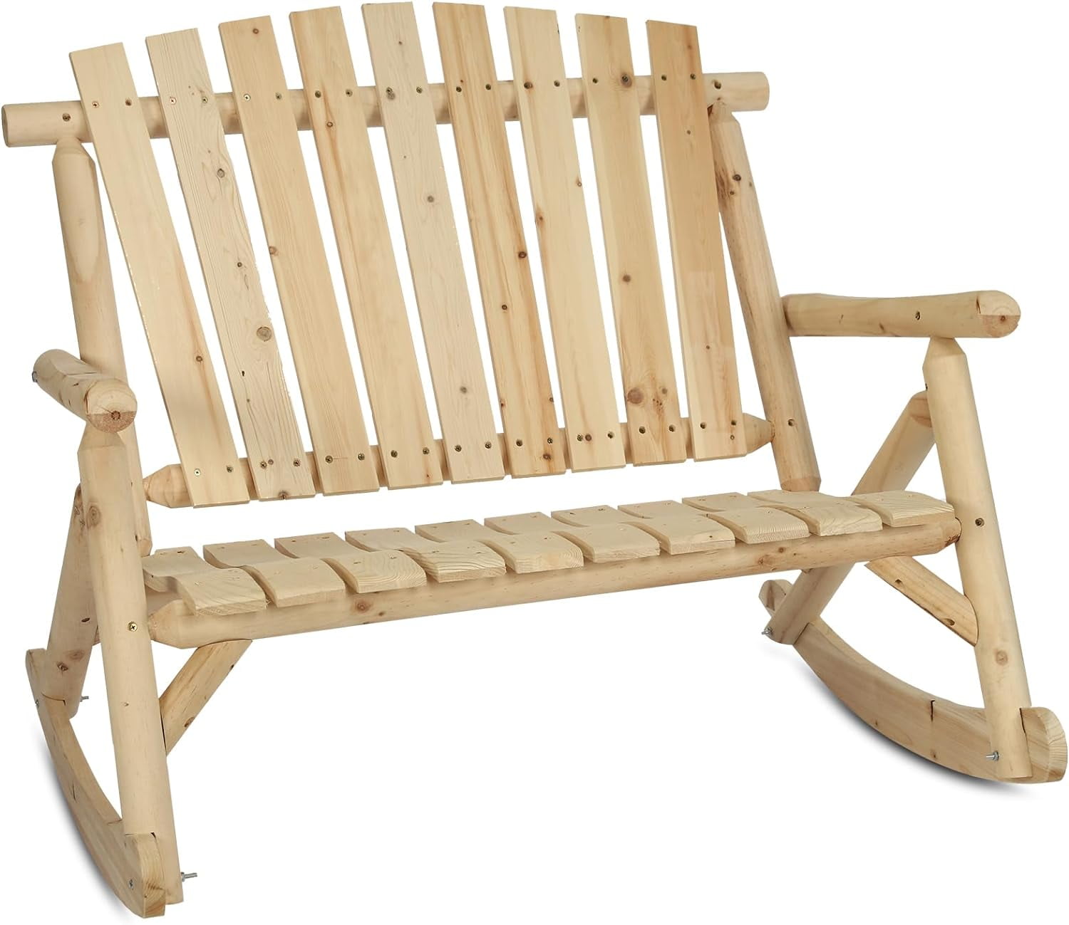 Wooden rocking garden bench store