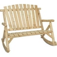 Outdoor Double Wooden Rocking Bench, Adirondack Porch Rocker Chair for ...