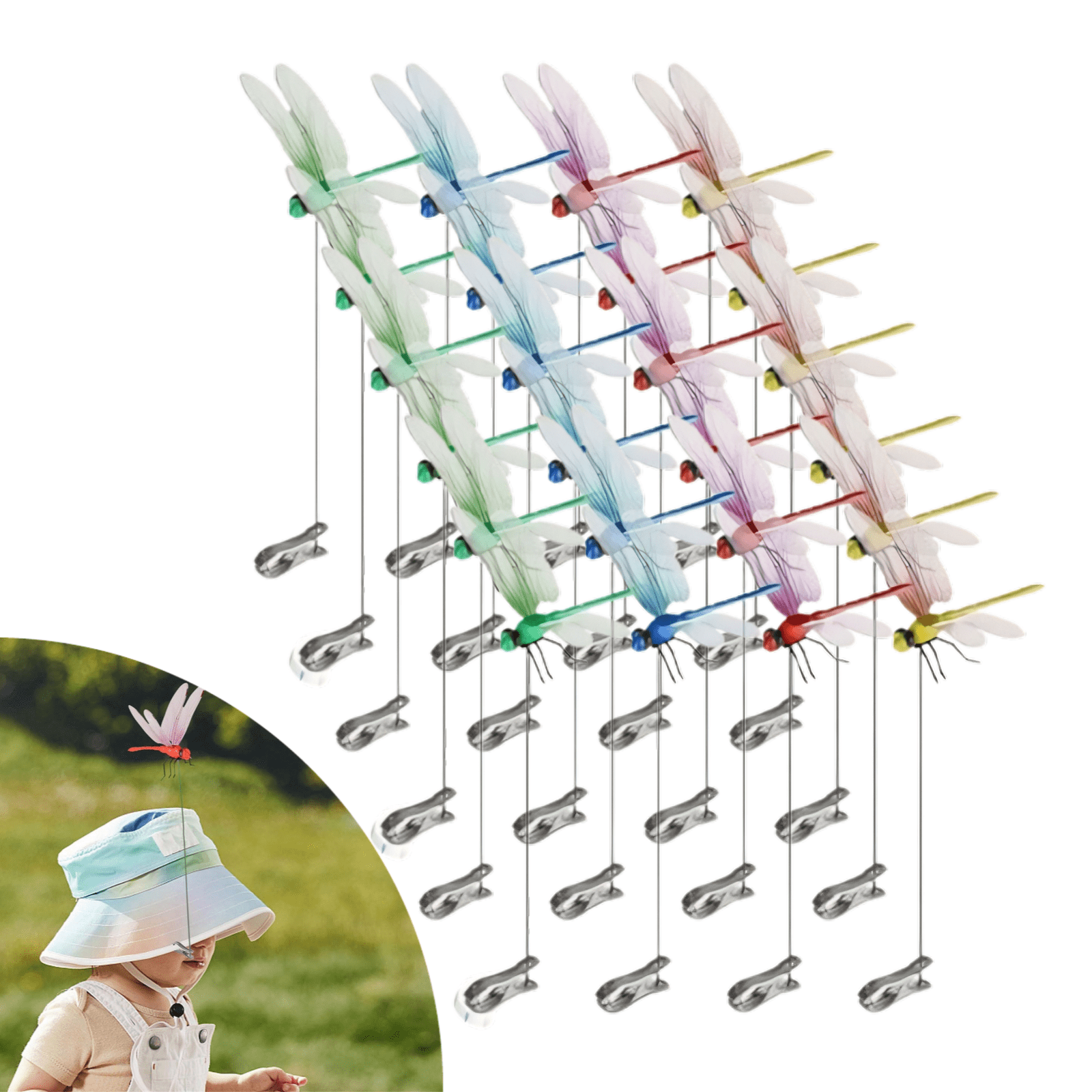 Dragonfly Clip Bug Repellent Outdoor 3D Lifelike Artificial Garden ...