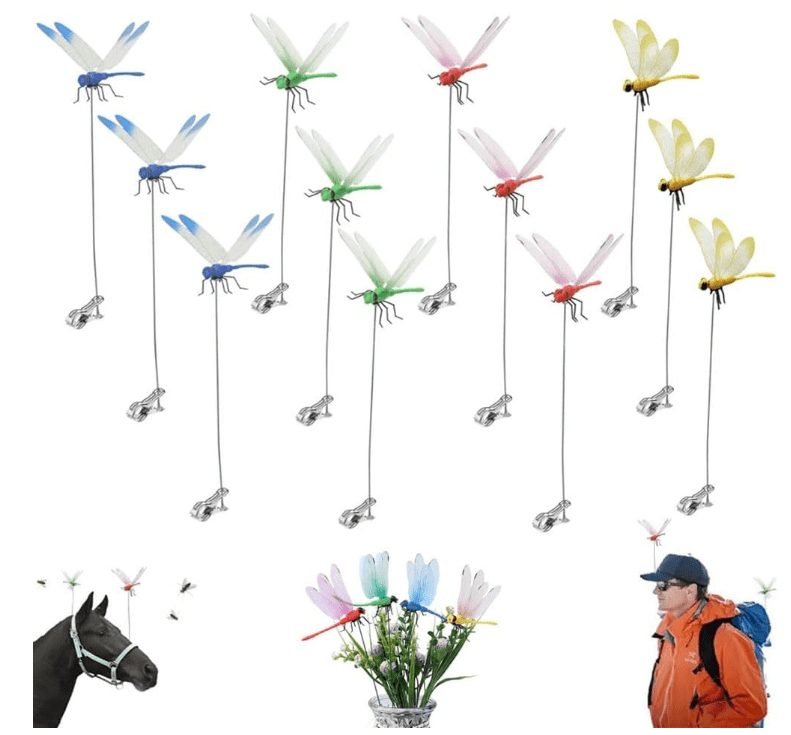 Outdoor Dragonfly Garden Stakes, Waterproof Fake Dragonfly Rod Clip ...