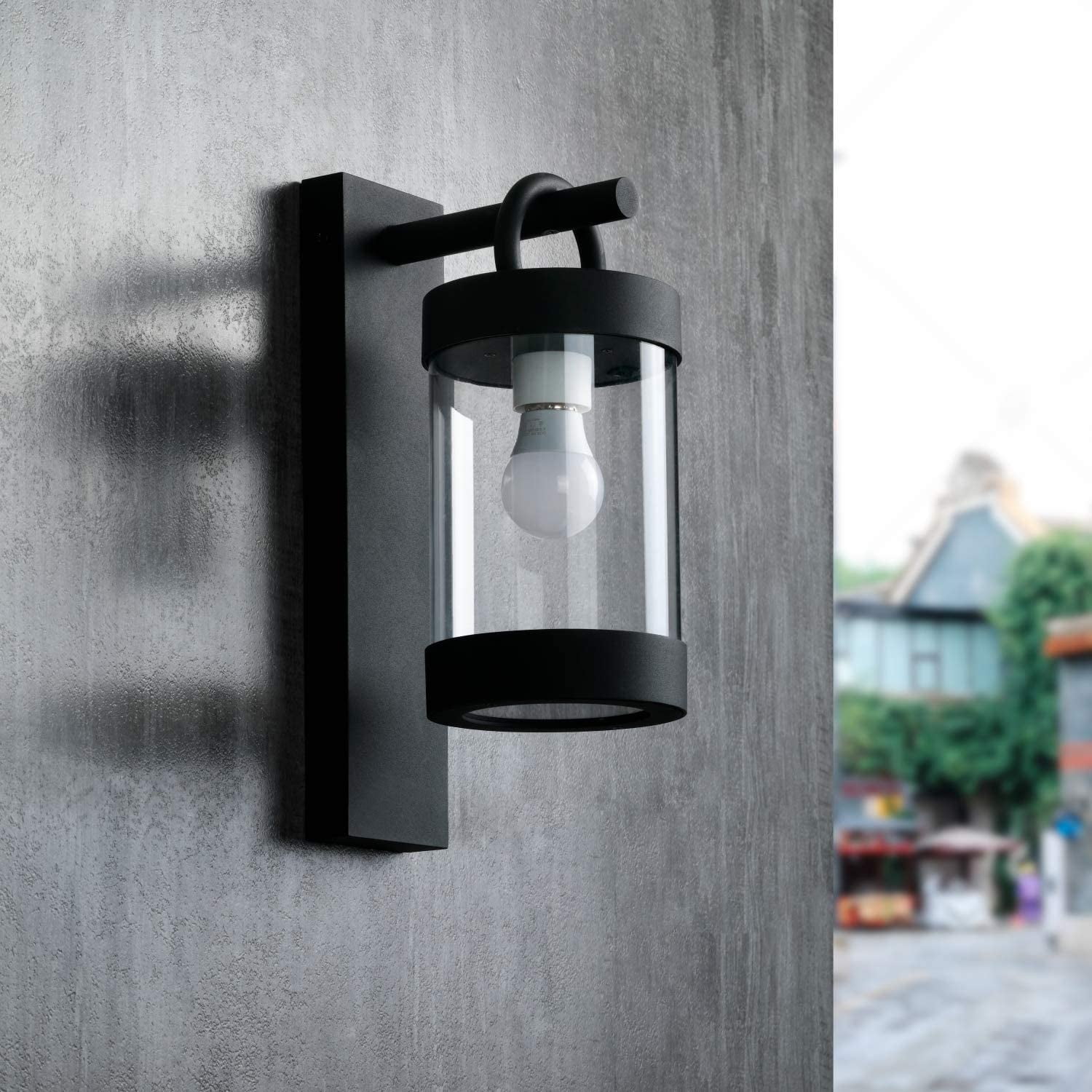 Outdoor Dusk to Dawn Wall Lantern Modern Exterior Wall Mount Light ...