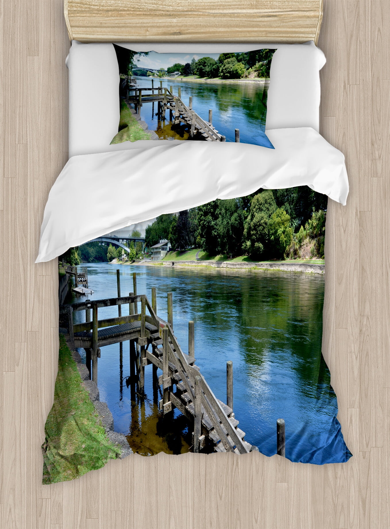 Outdoor Duvet Cover Set, Waikato River Hamilton City New Zealand ...