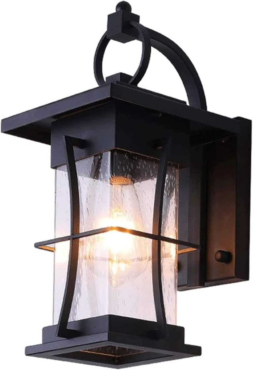 Outdoor E27 Modern and Simple Outdoor Wall Lamp Wrought Iron Glass Wall ...