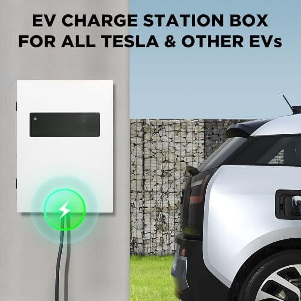 Outdoor EV Charger Enclosure, NFC/Swipe Card Unlocking Wall-Mounted ...