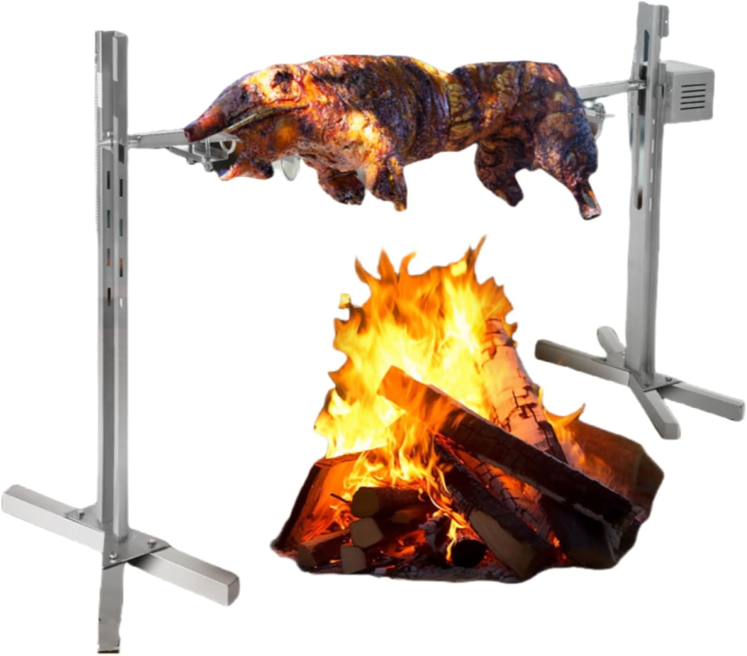 Outdoor Electric Rotisserie Grill Kit - 88LBS Pig Lamb Turkey Spit ...