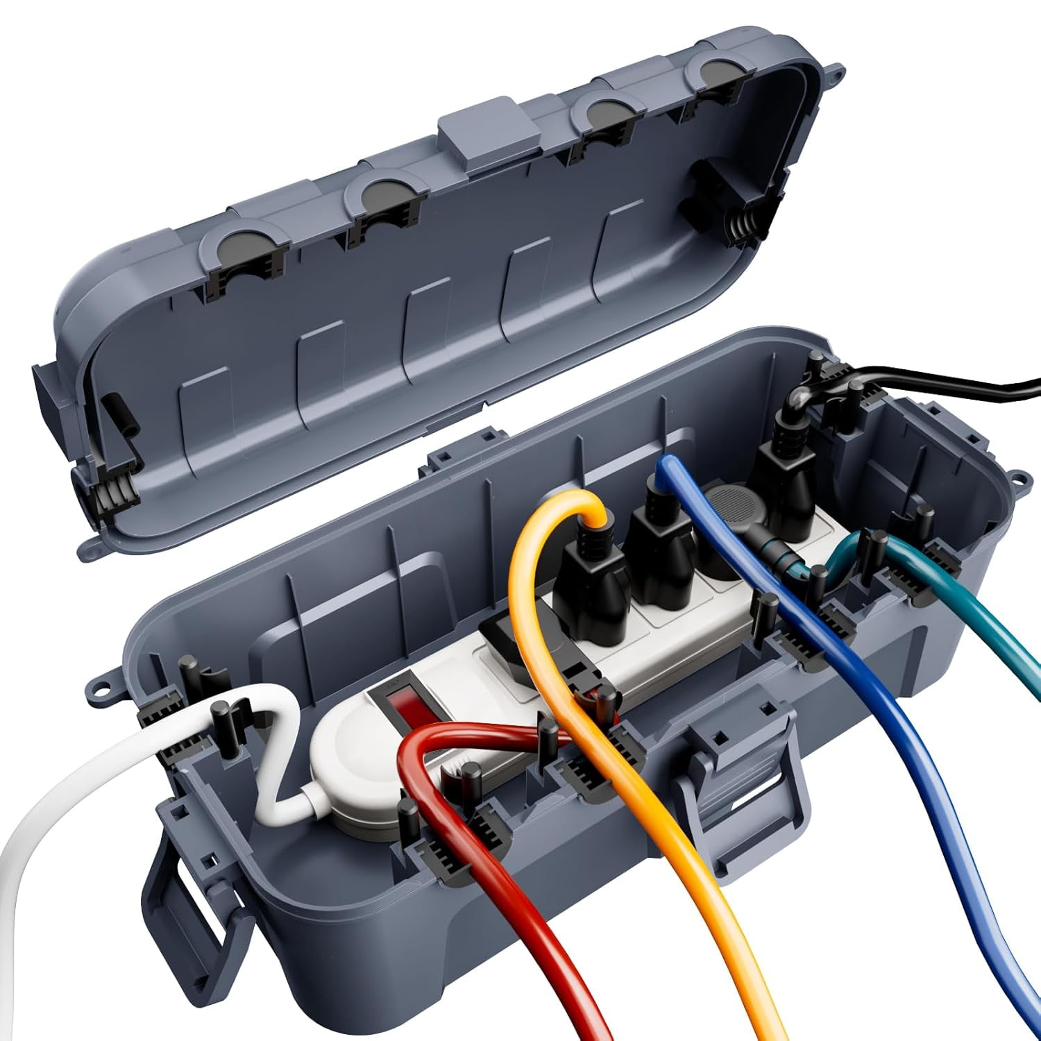 Outdoor Electrical Box, IP54 Weatherproof Extension Cord Cover with 6 ...