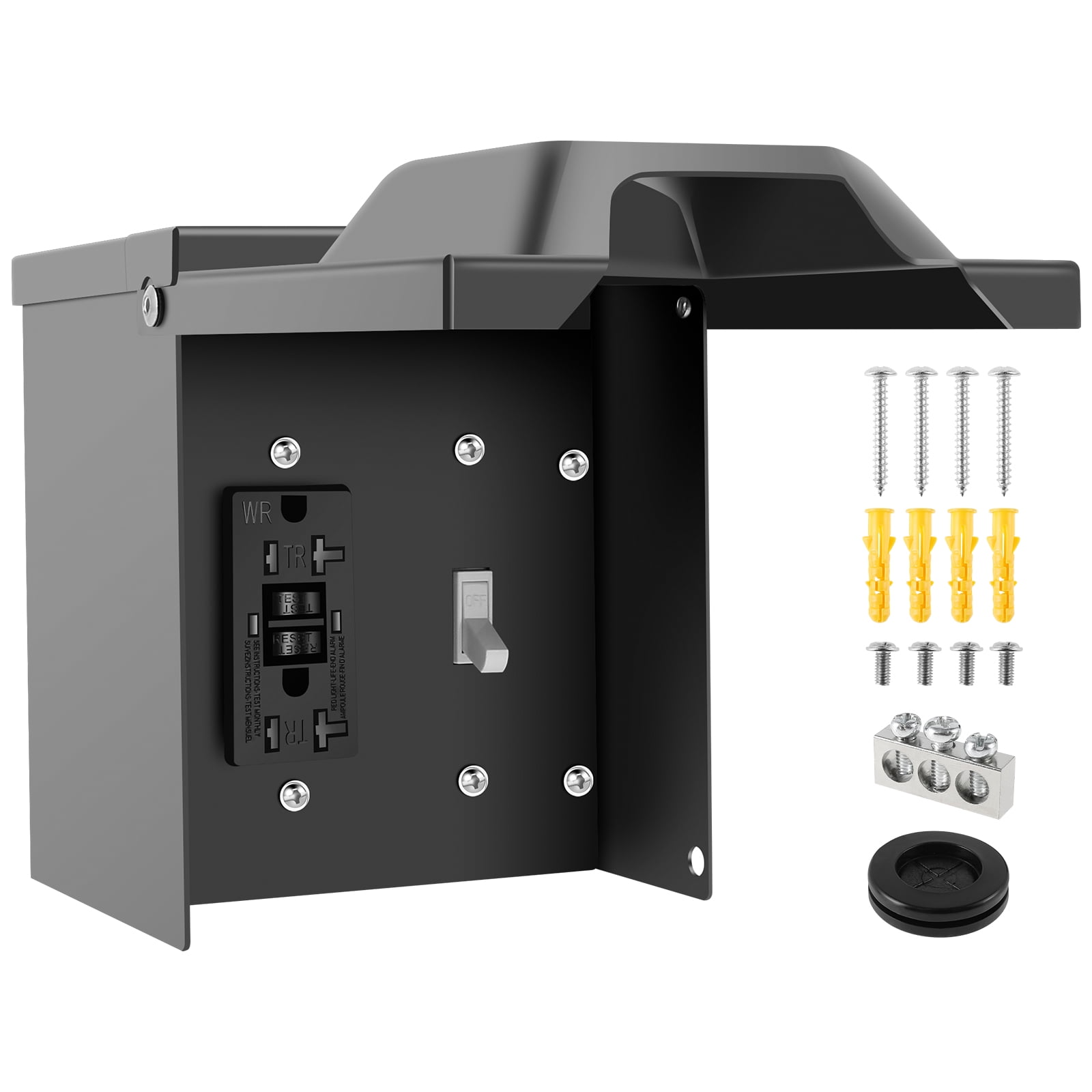Outdoor Electrical Outlet Box with 20 Amp Receptacle and Switch ...