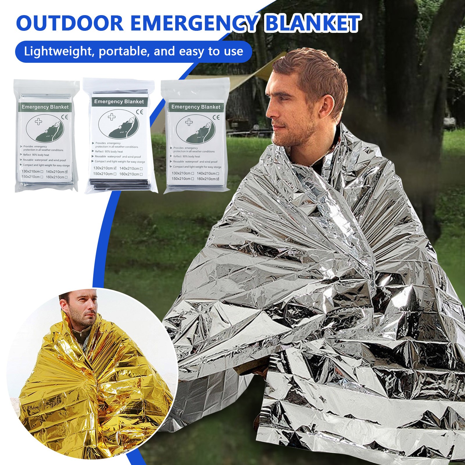 Outdoor Emergency Blankets, Solar Camping Shelter, Emergency Kit ...