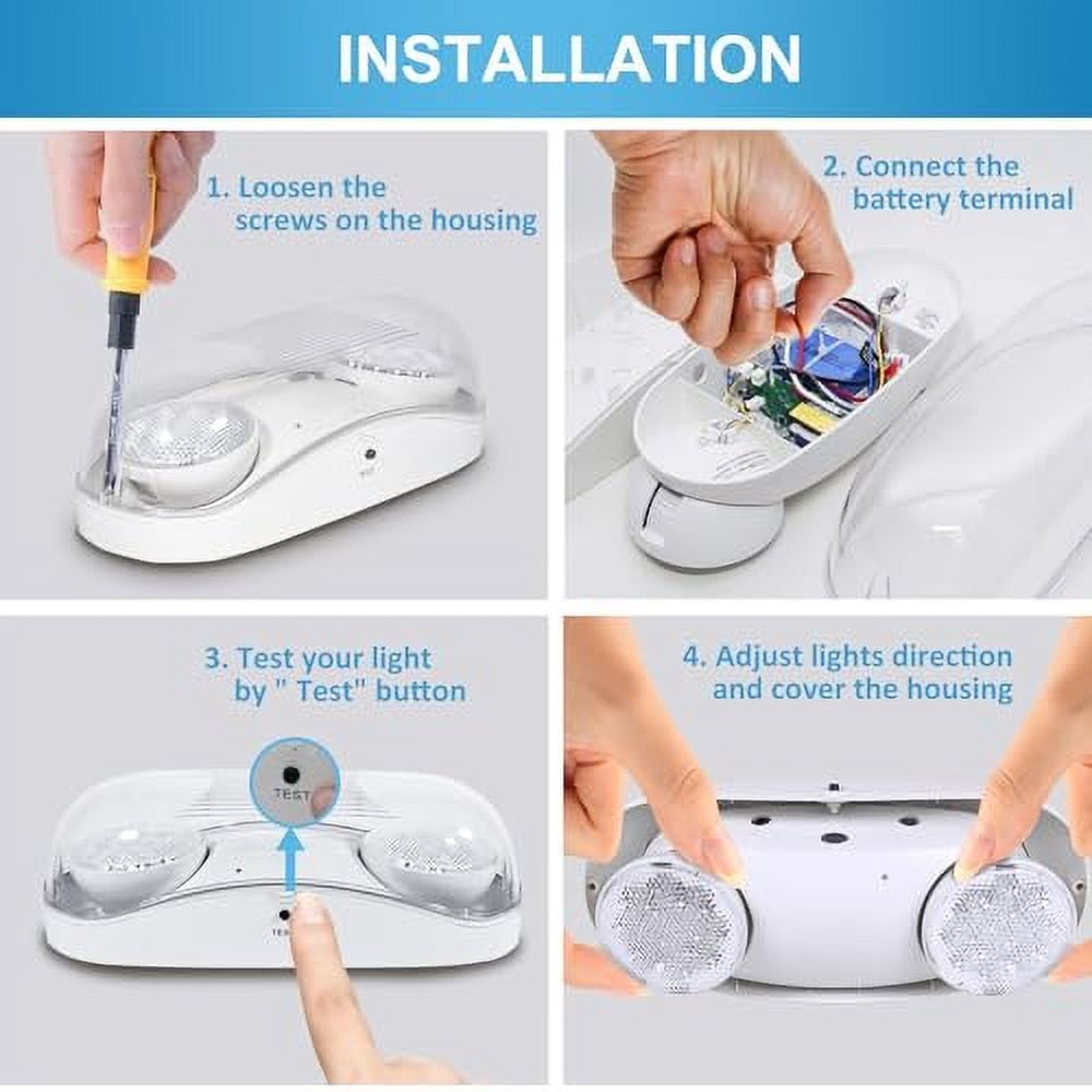 Outdoor Emergency Light with Battery Backup, Exterior Lights with Battery Backup, Wet Location ...