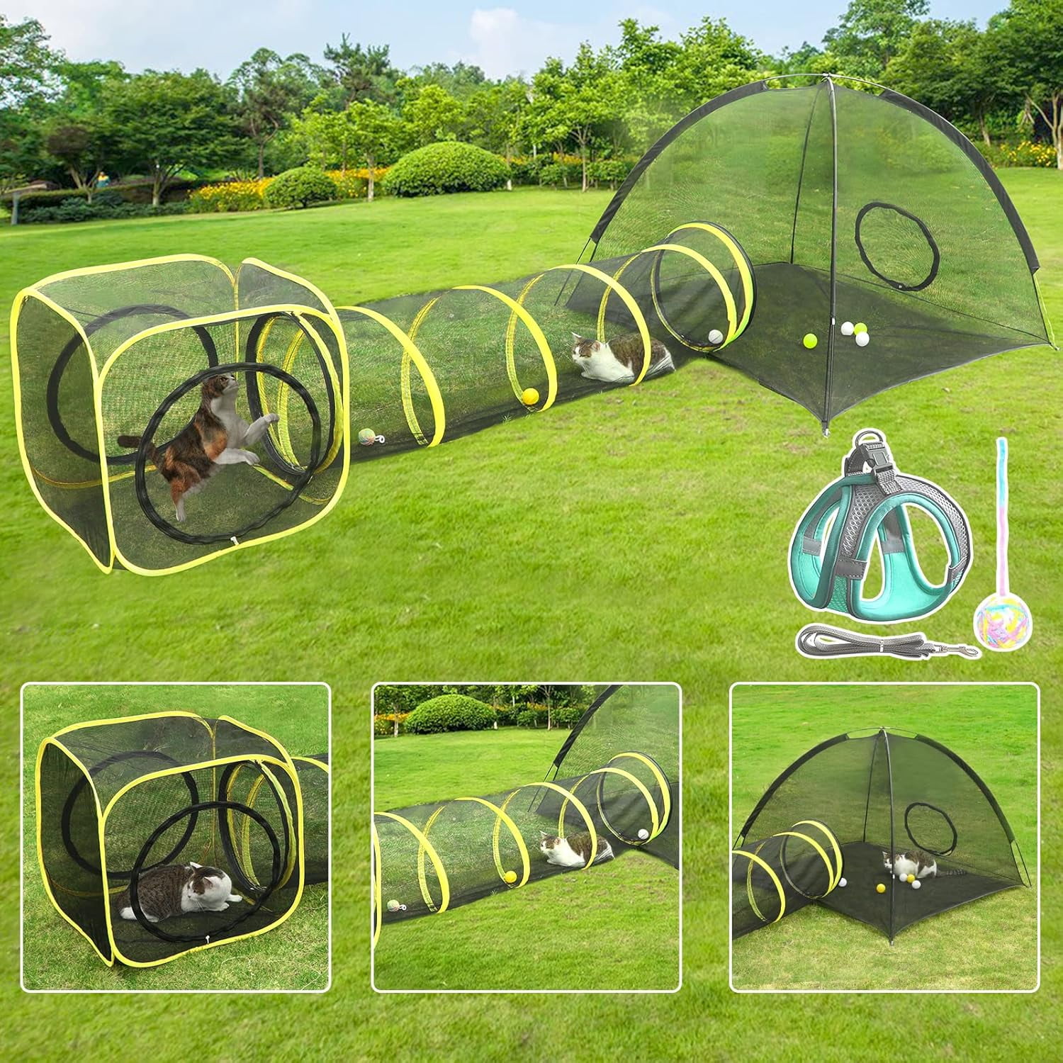 Outdoor Enclosures for Indoor, Portable Mesh Tent, Outdoor pet Tunnel ...