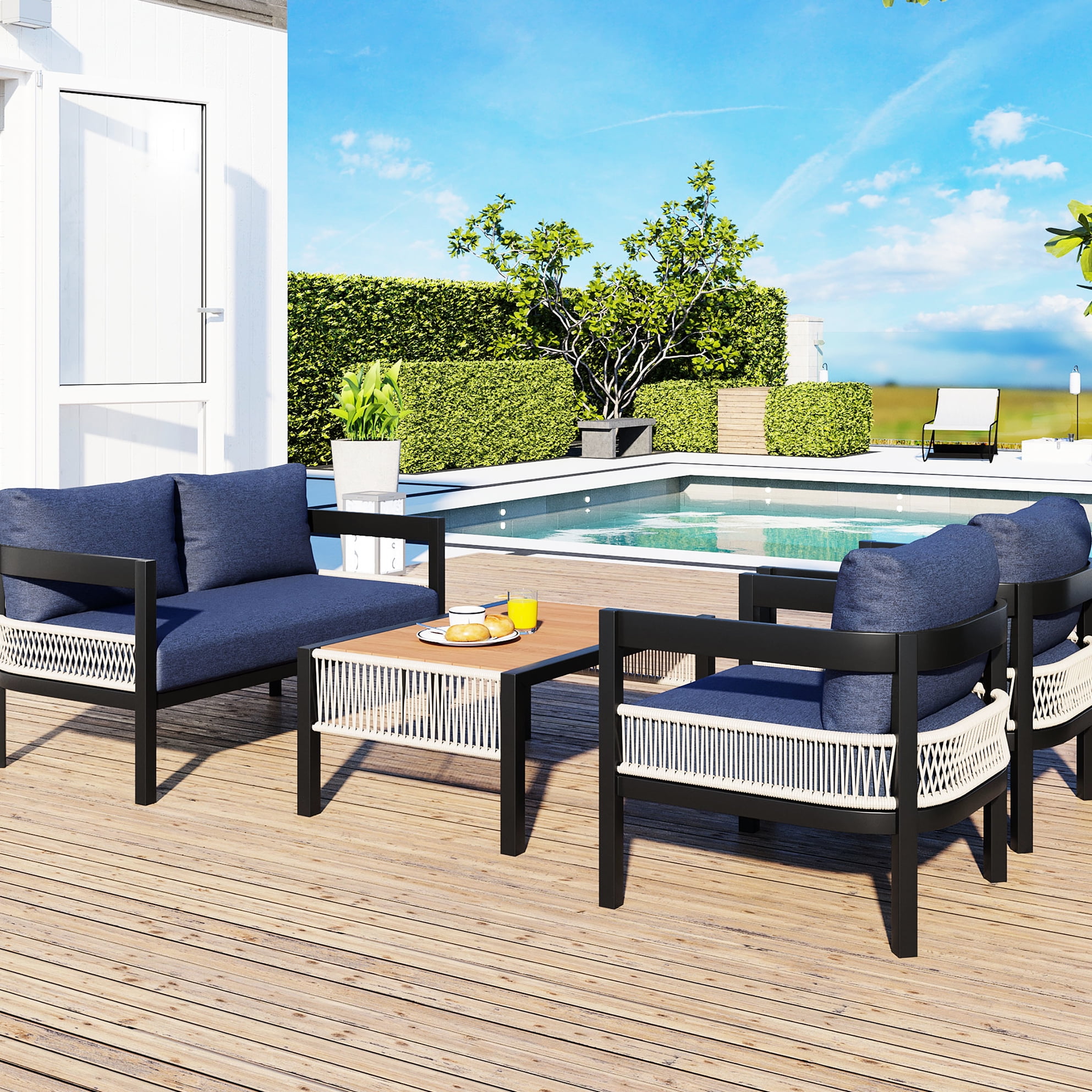 Outdoor Enjoyment Arrangement - To Wear, With Practical Table Courtyard ...