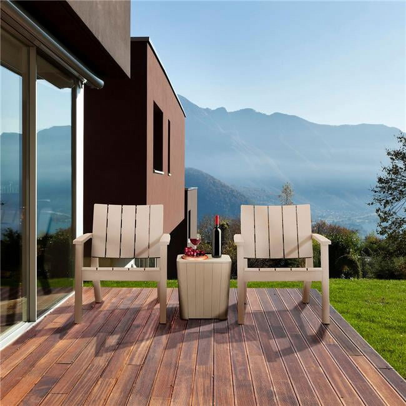 Outdoor Enzo Patio Seating Set, Gray - 3 Piece - Walmart.com