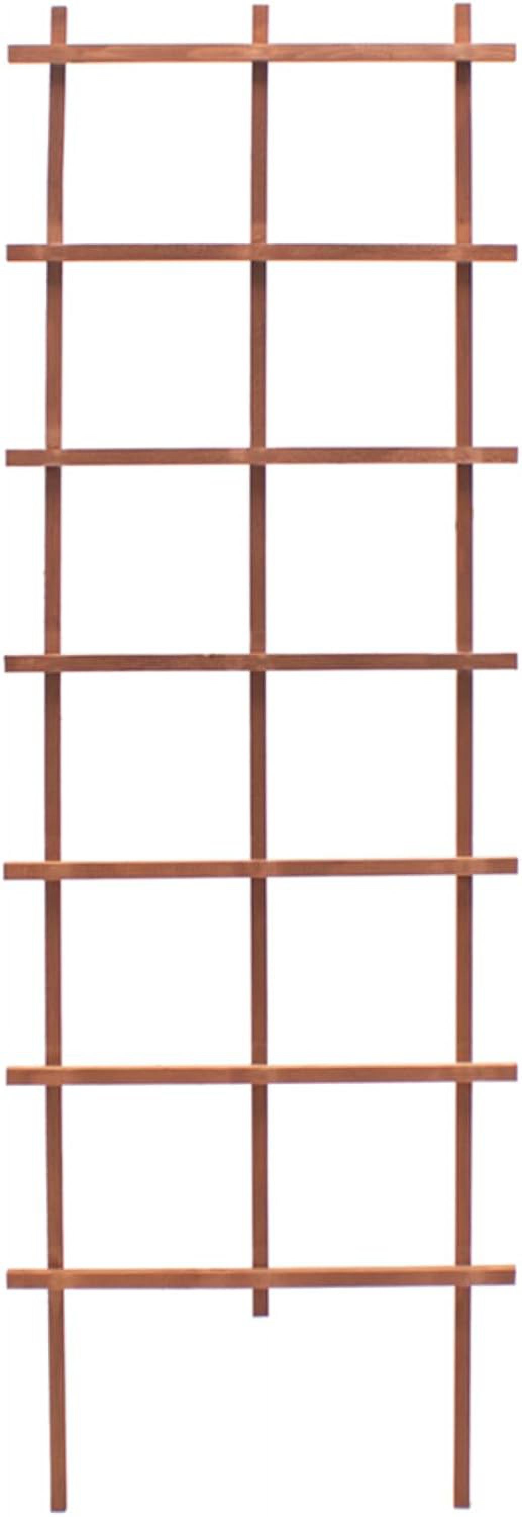 Outdoor Essentials Homestead 72 in. Walnut-Tone Grid Ladder Trellis ...