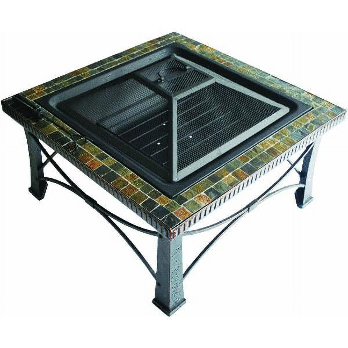Outdoor Expressions 30 In. Slate Square Steel Fire Pit FTB-013SB ...