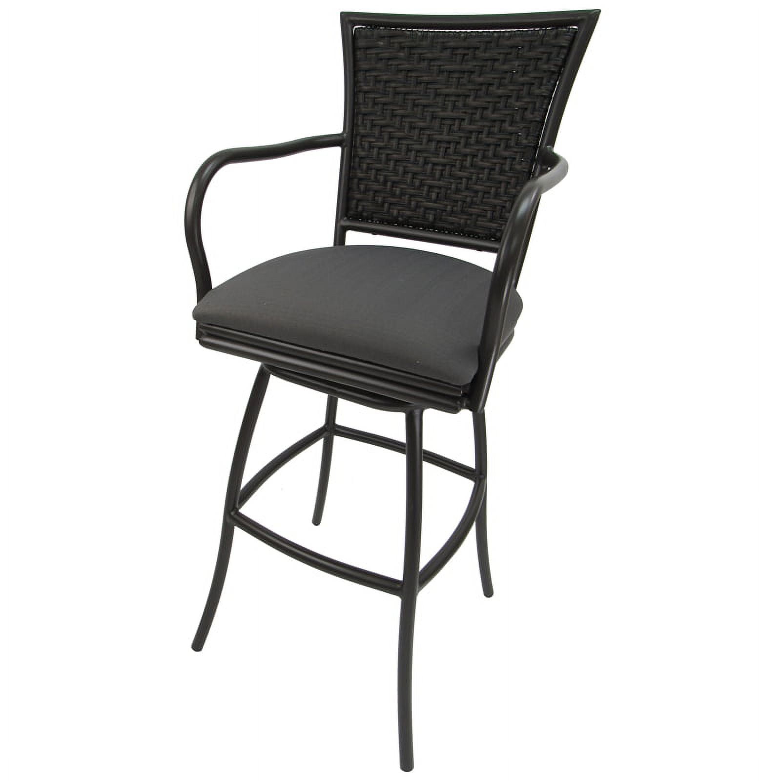 "Outdoor Extra Tall Patio Bar Stool 34"" Erin Black - Dark Grey ...