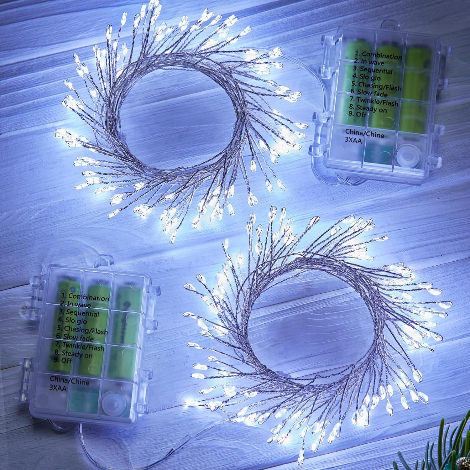 Outdoor Fairy Firecracker Lights Battery Operated, 5 Feet 60 LEDs ...