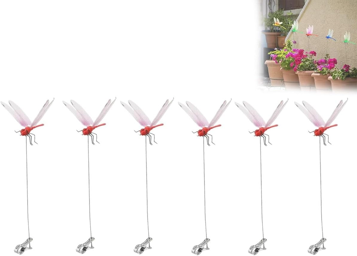 Outdoor Fake Dragonfly Pole Clip, Dragonfly Clip Bug Repellent, Realistic 3D Artificial ...