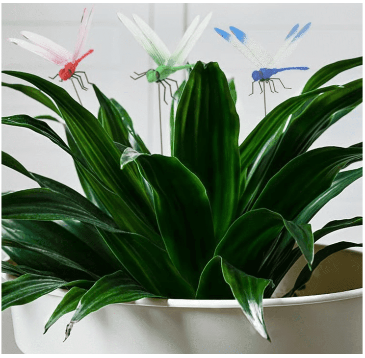 Outdoor Fake Dragonfly Rod Clip,3D Dragon Fly Garden Stakes & Hat ...