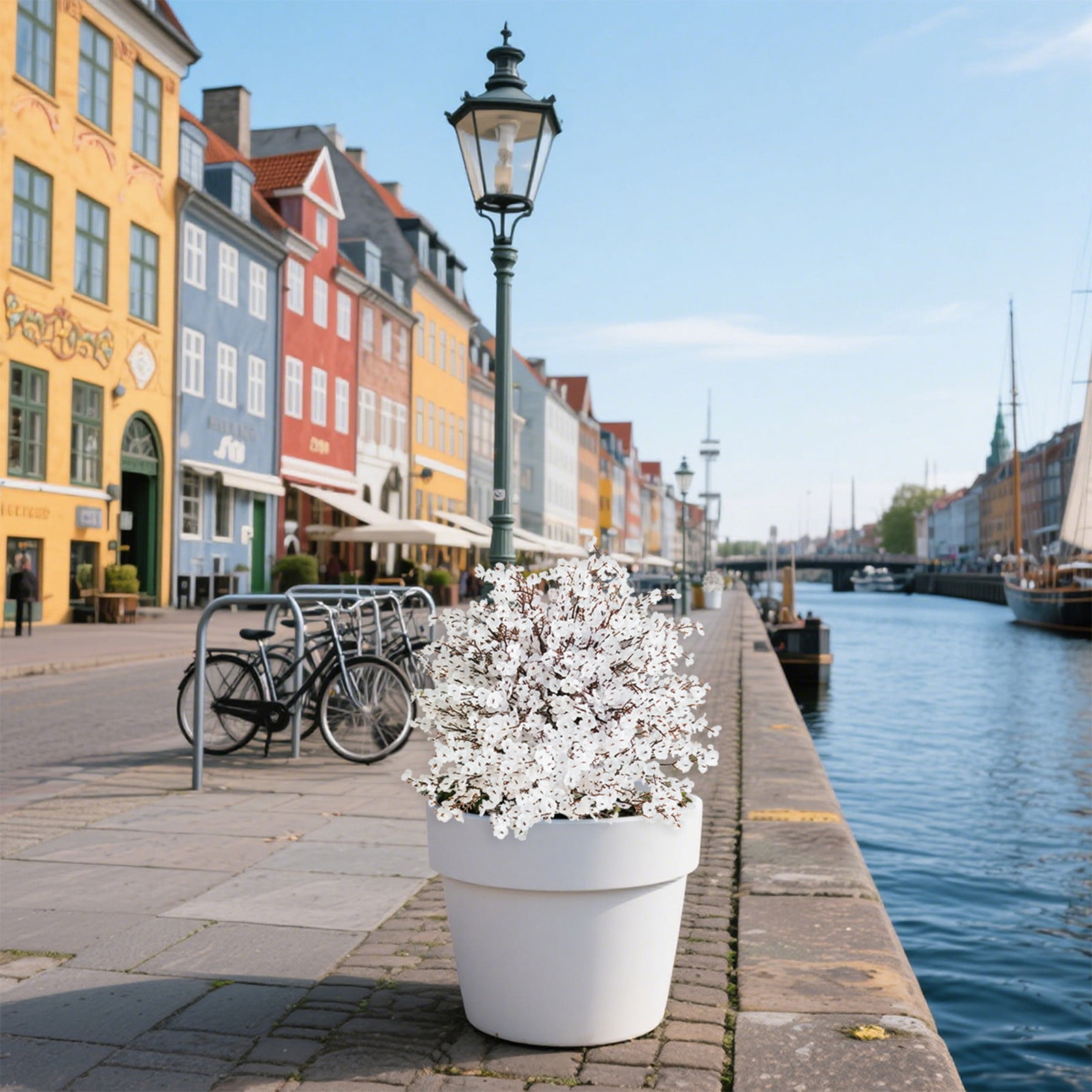 Outdoor Fake Flower Ground Stake, Artificial Garden Decor, Waterproof ...