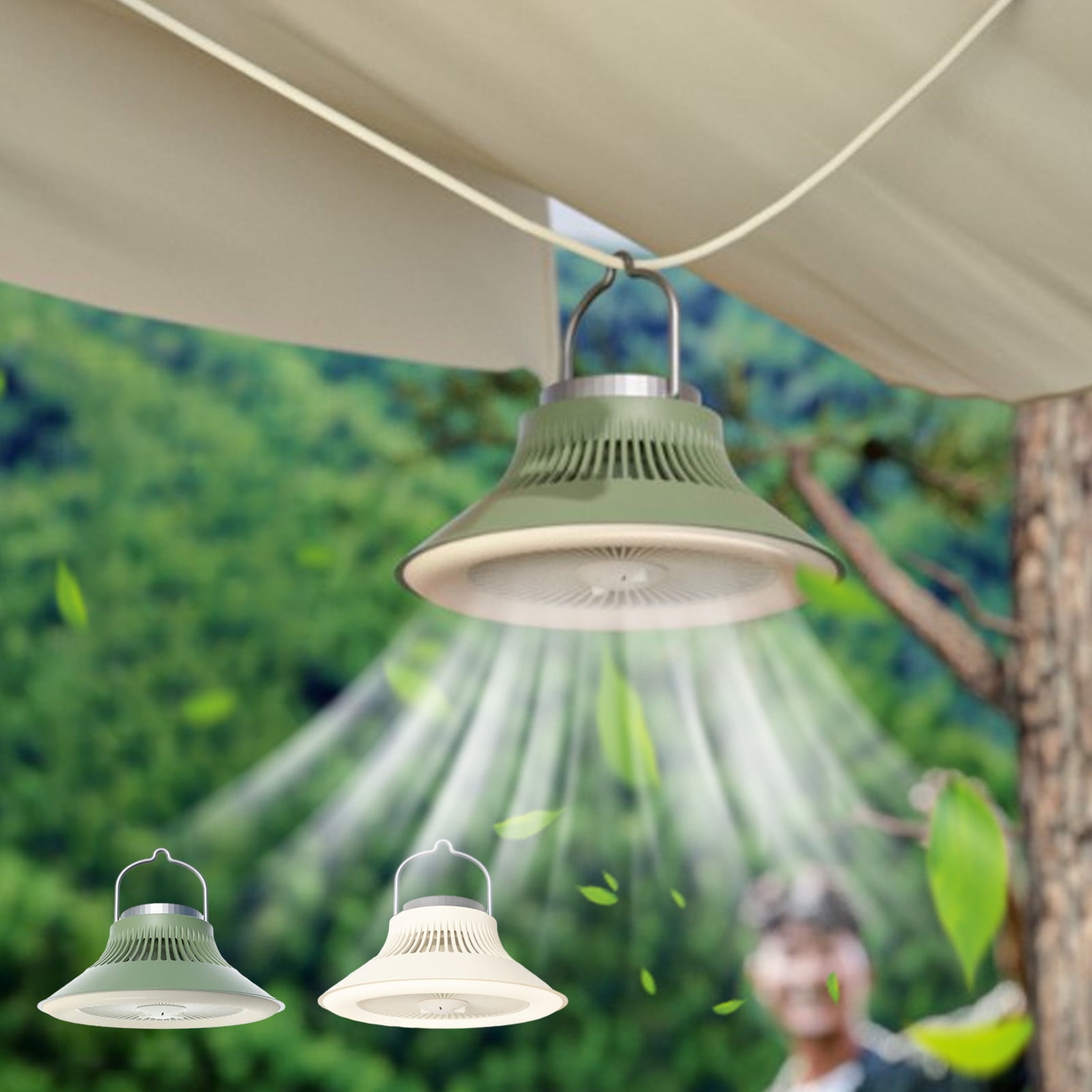 Outdoor Fan Light High Lumens, Portable Camping Tent Ceiling Fan, USB ...