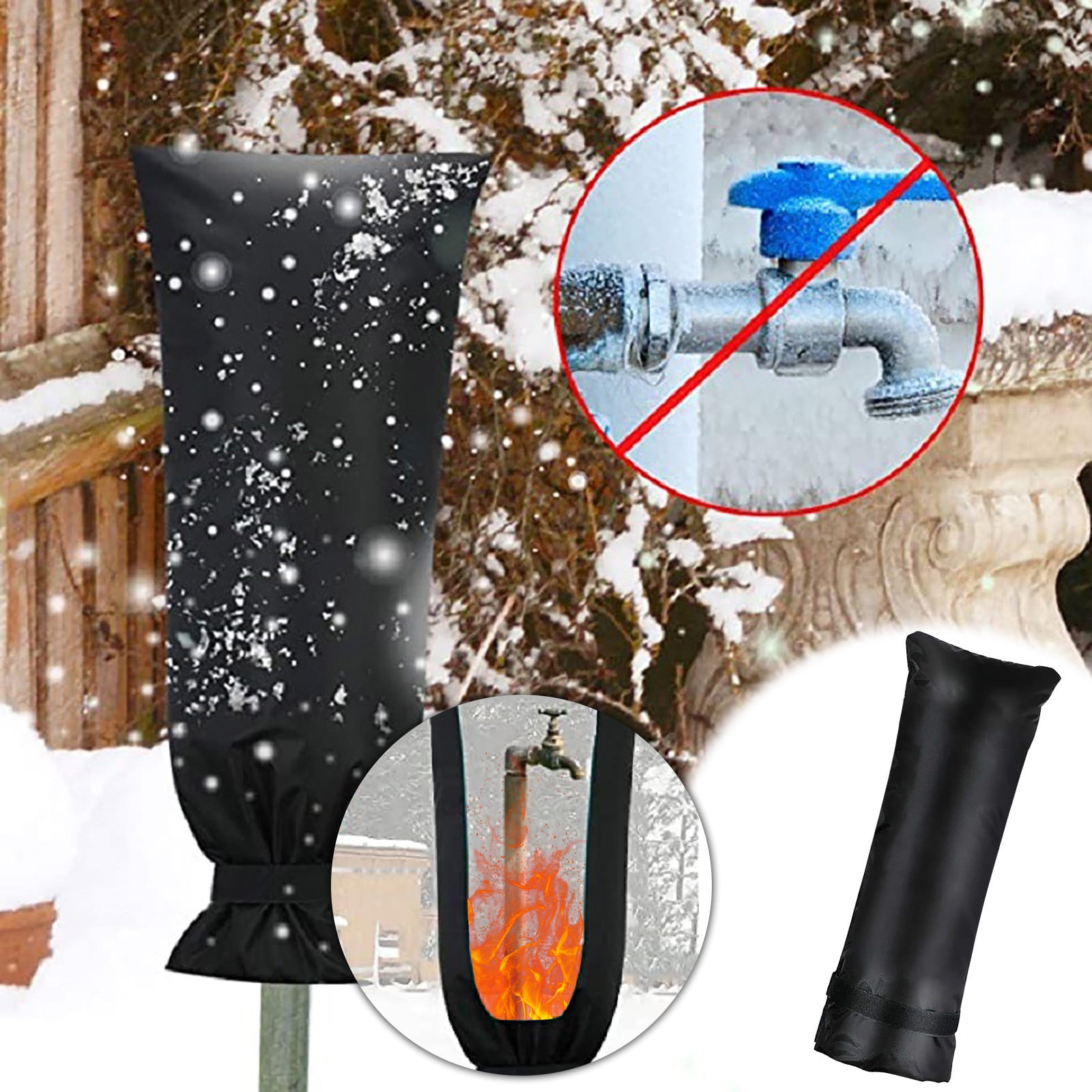 Outdoor Faucet Cover Freeze Protector | Winter Hose Bib Insulation ...