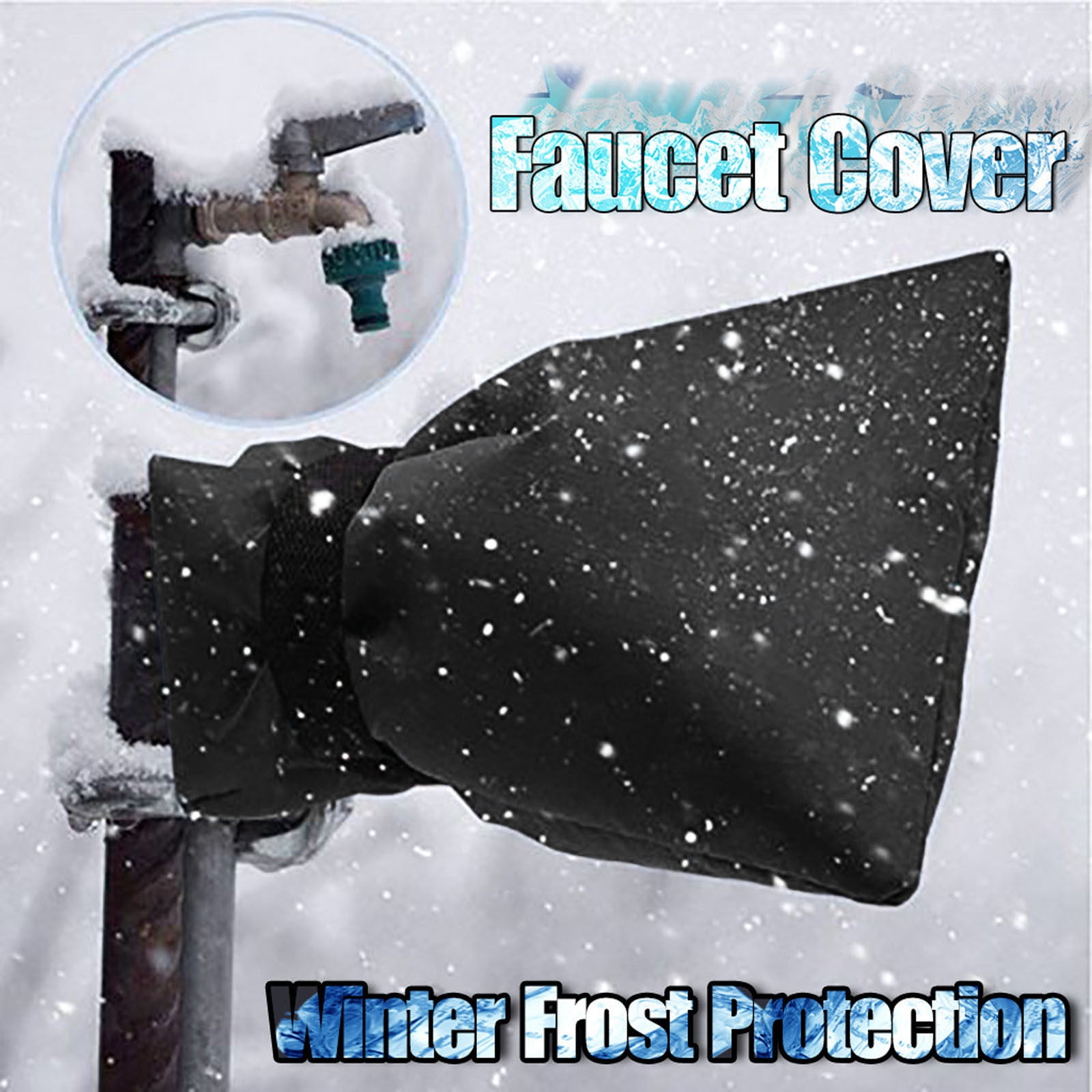 Outdoor Faucet Cover Winter Protector | 2 Pack Insulated Black Water ...