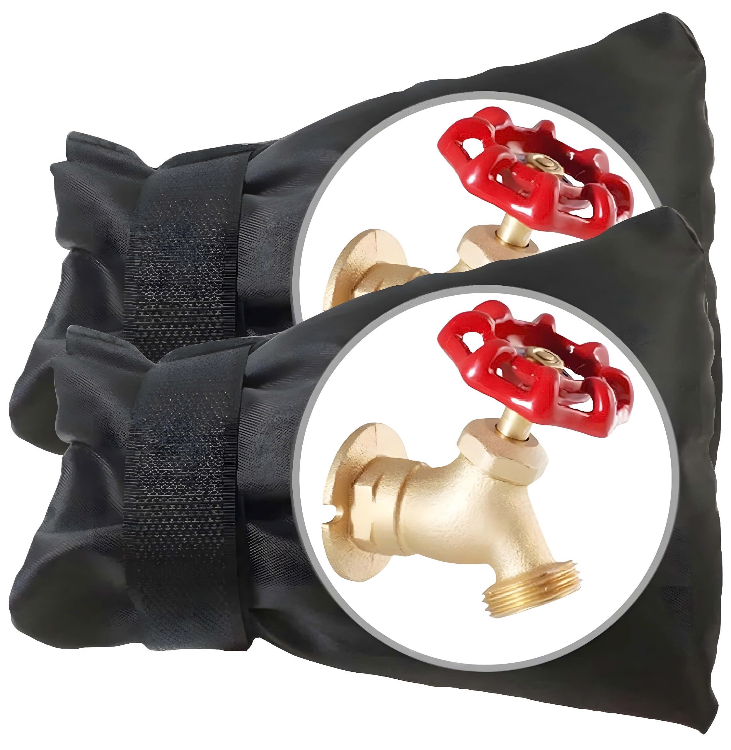 Outdoor Faucet Covers for Winter Freeze Protection, 2 Pack 5.9" W x 7.7 ...