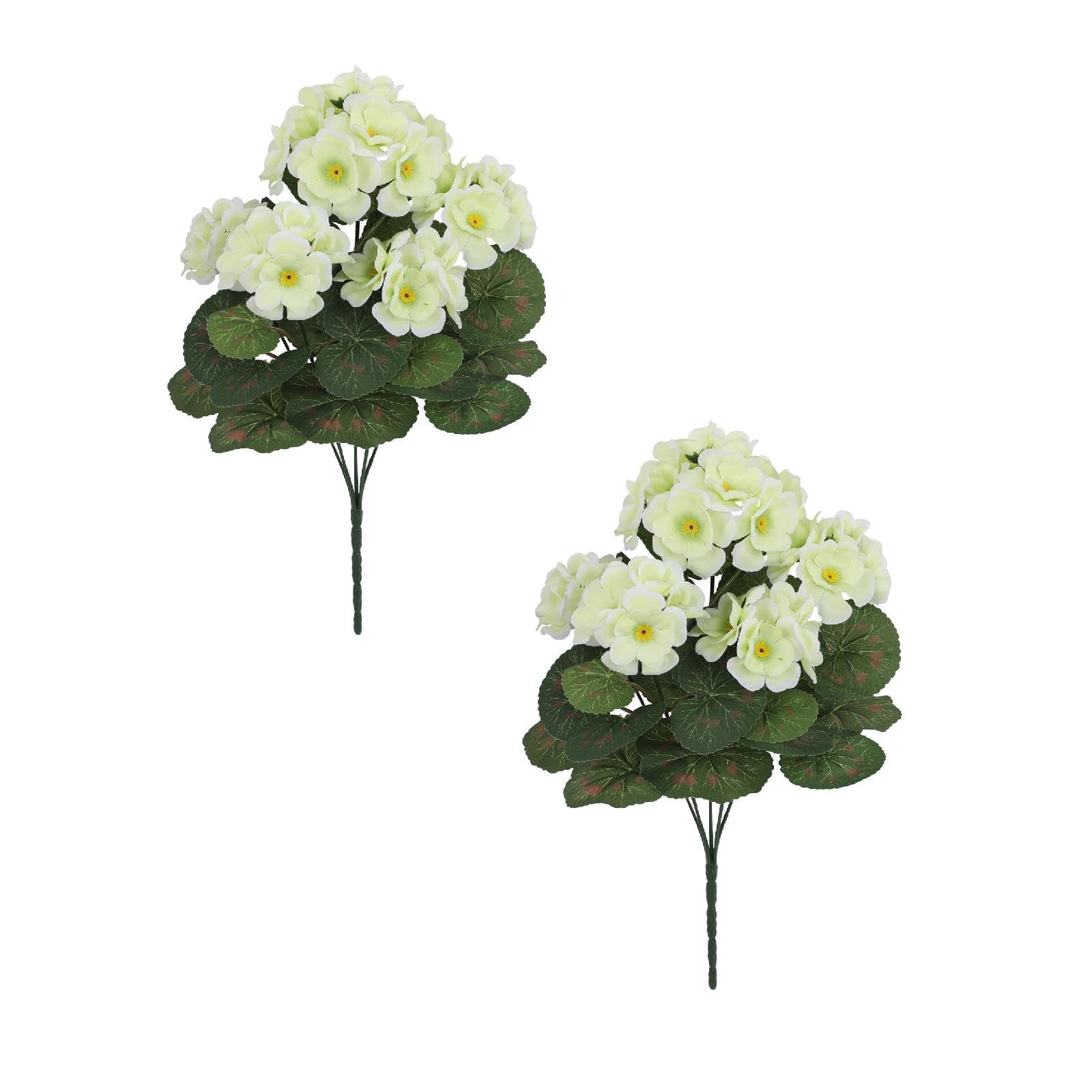 Outdoor Faux Flowers, 2 PCS Artificial Geranium Flowersfor Outdoors 14 ...