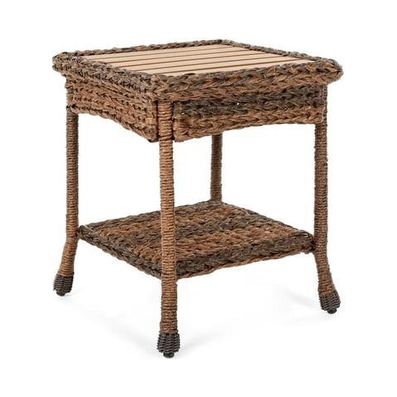 Outdoor Faux Sea Grass Garden Patio Furniture End Table - Walmart.com