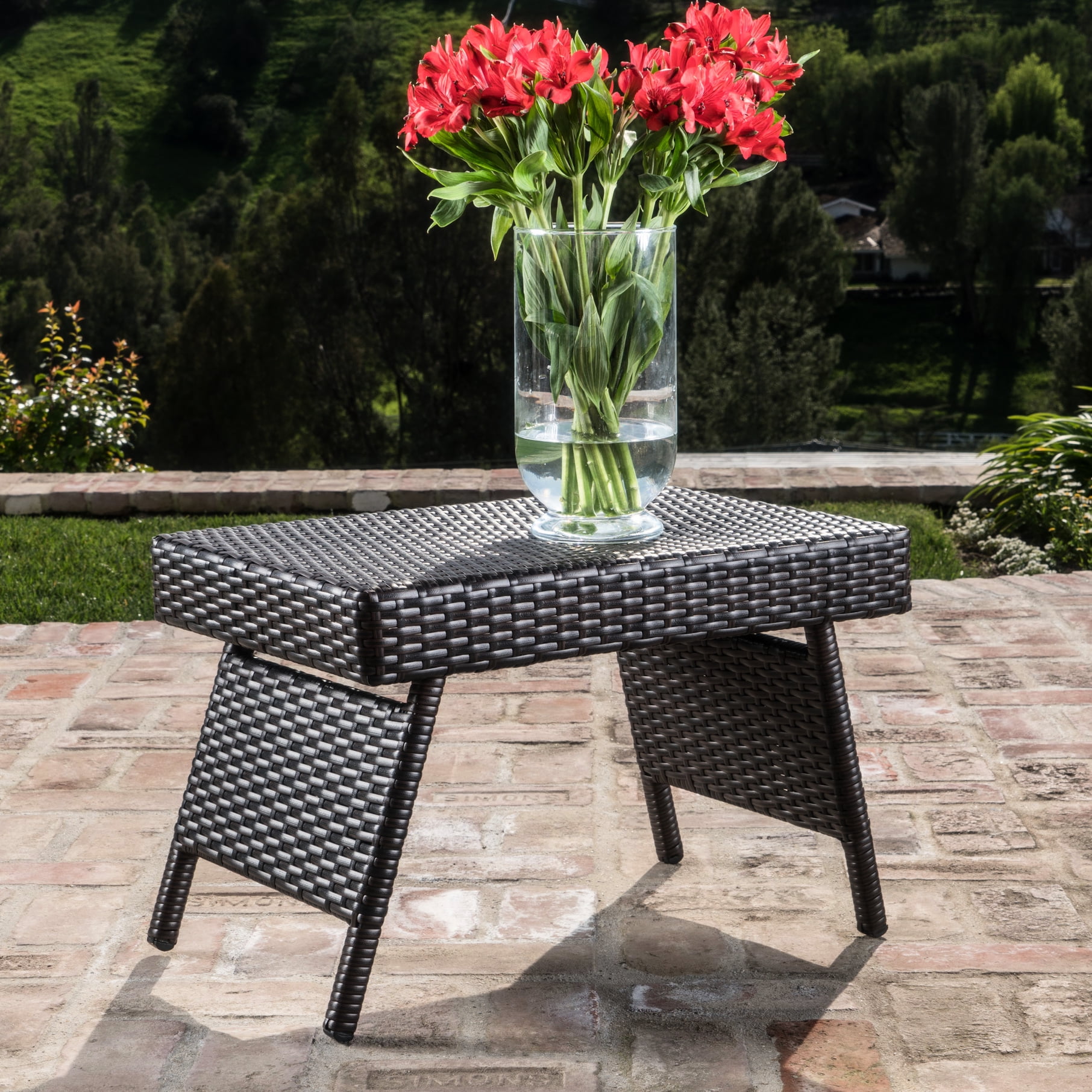 Outdoor Faux Snack Table, Aluminium Structure, 24" Depth X 16" Width 15 ...