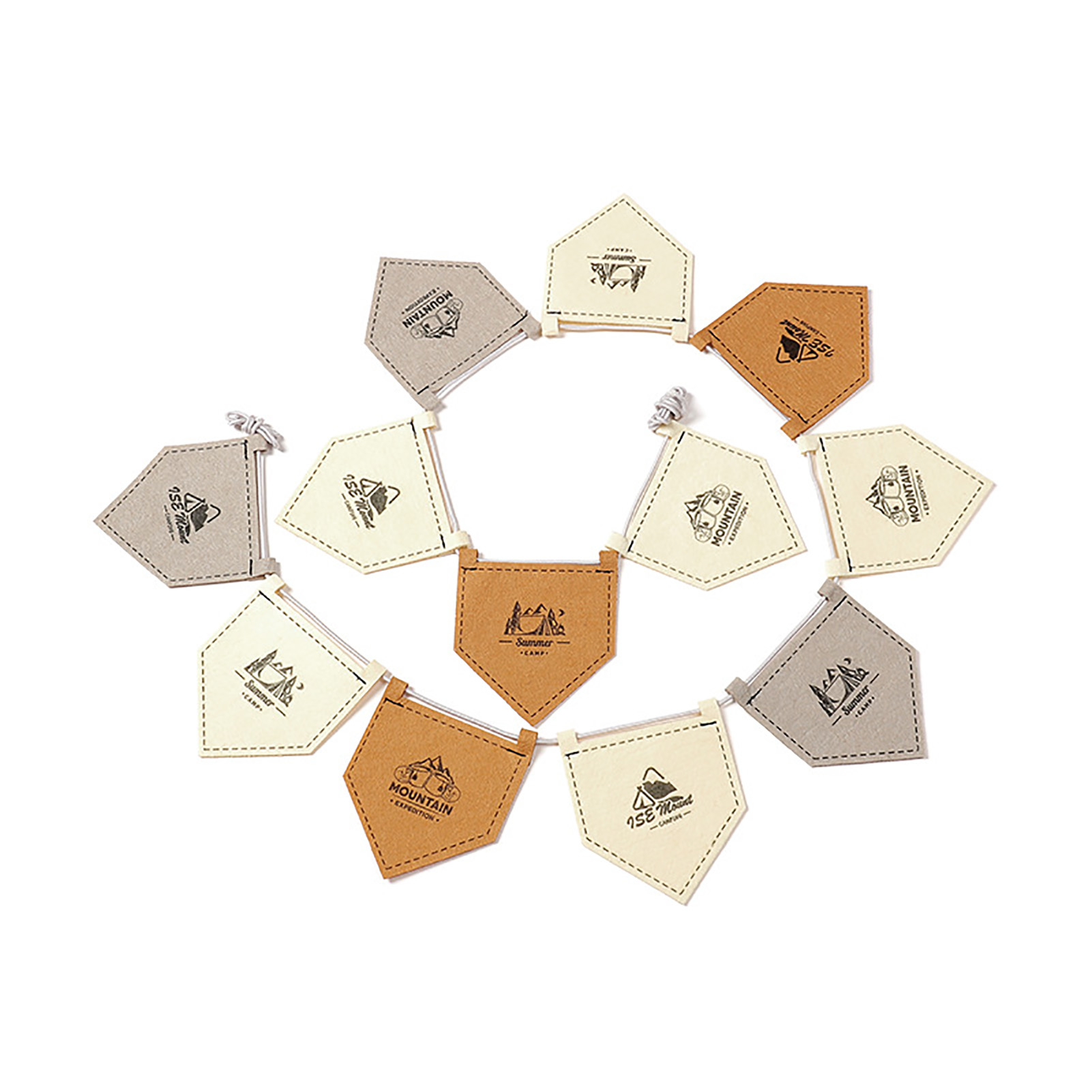 Outdoor Felt Tent Flag Adjustable Rope Buckle Pentagonal Camp Flag ...