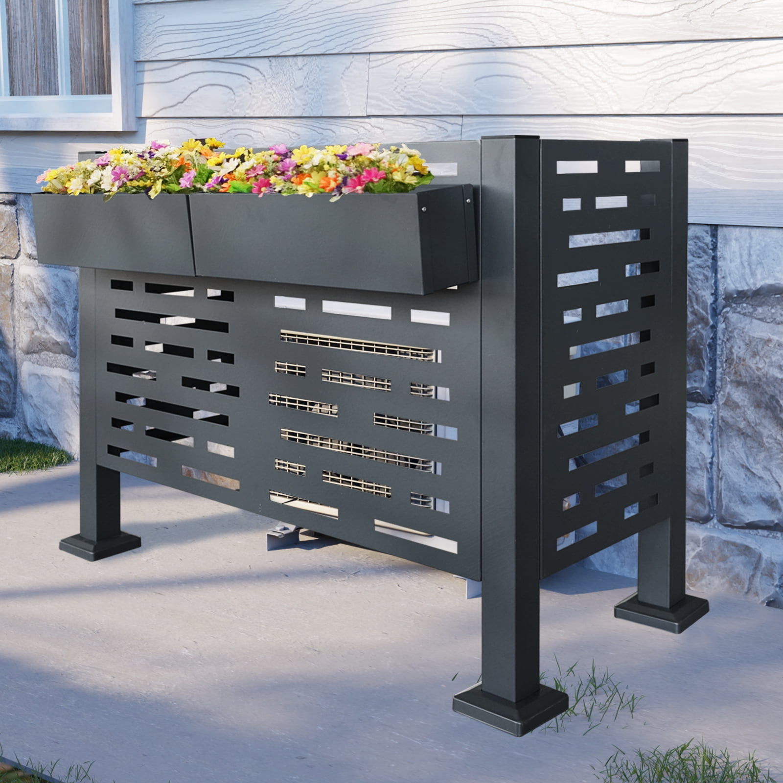 Outdoor Fence 4ftx2ft Air Conditioner Fence for Outdoor Units,Metal ...